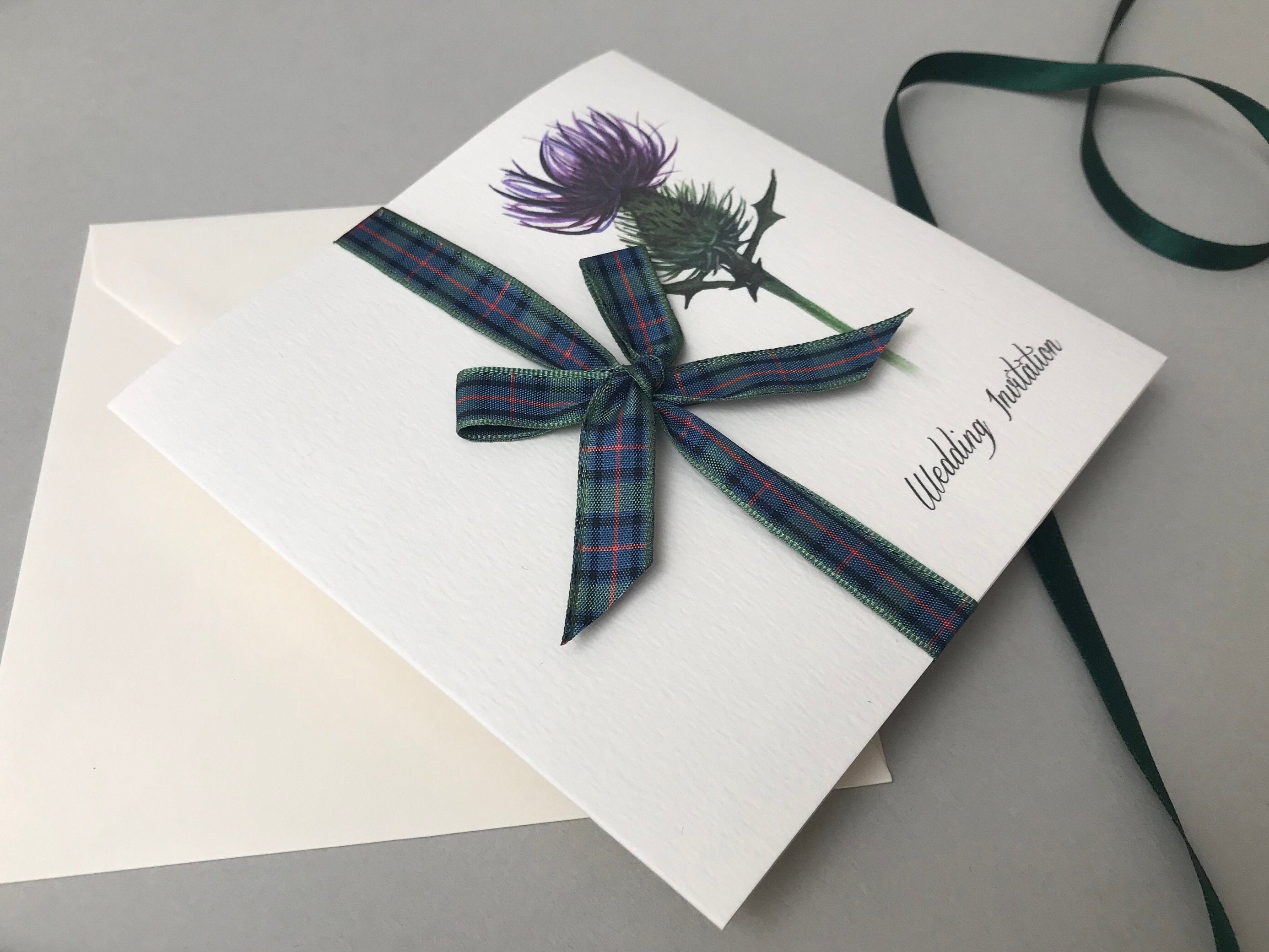 Thistle Wedding Invite Scottish Wedding Invite Pocket Fold - Etsy UK