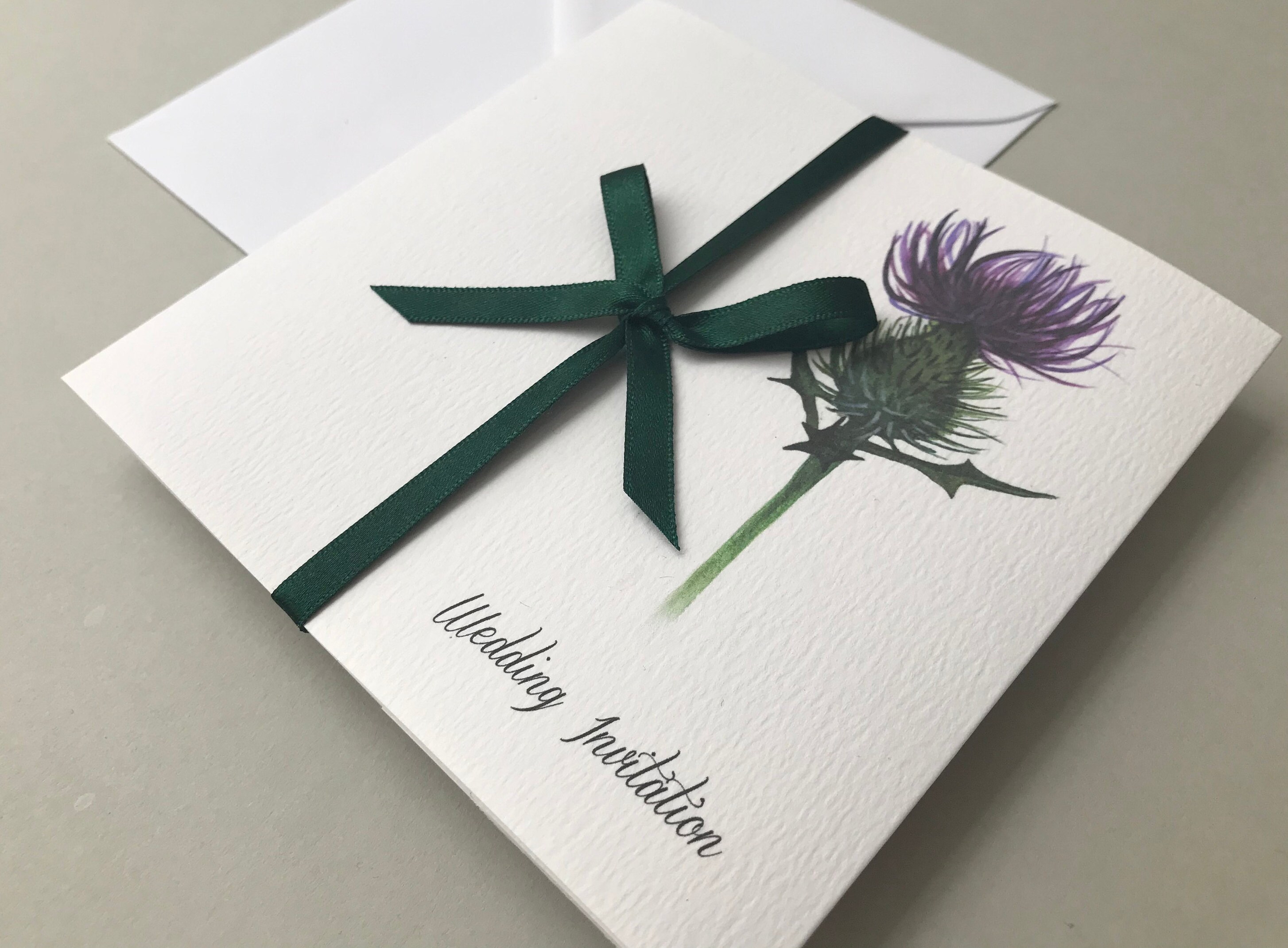 Thistle Wedding Invite, Scottish Wedding Invite, Pocket Fold Invite ...