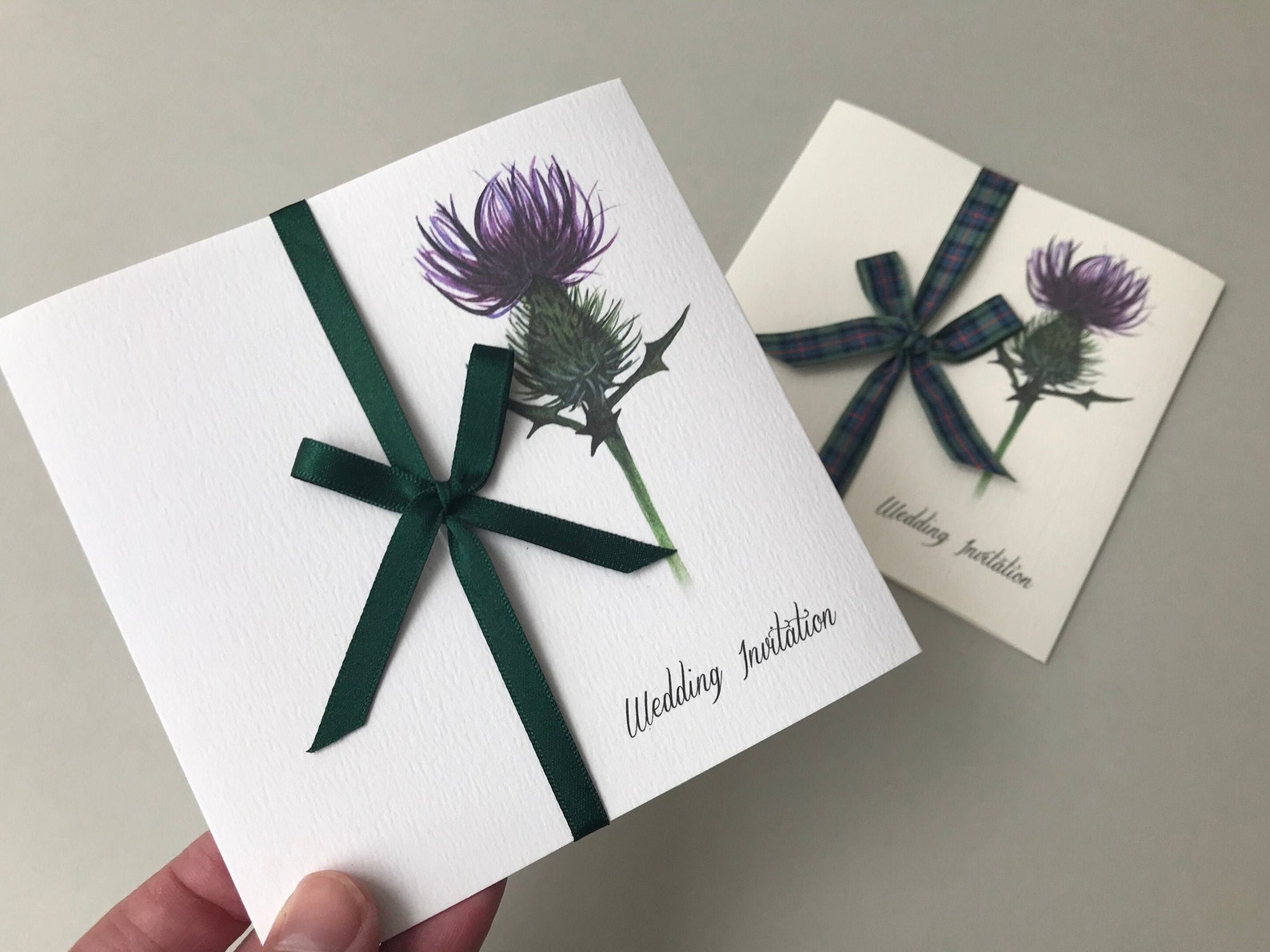 Thistle Wedding Invite, Scottish Wedding Invite, Pocket Fold Invite ...