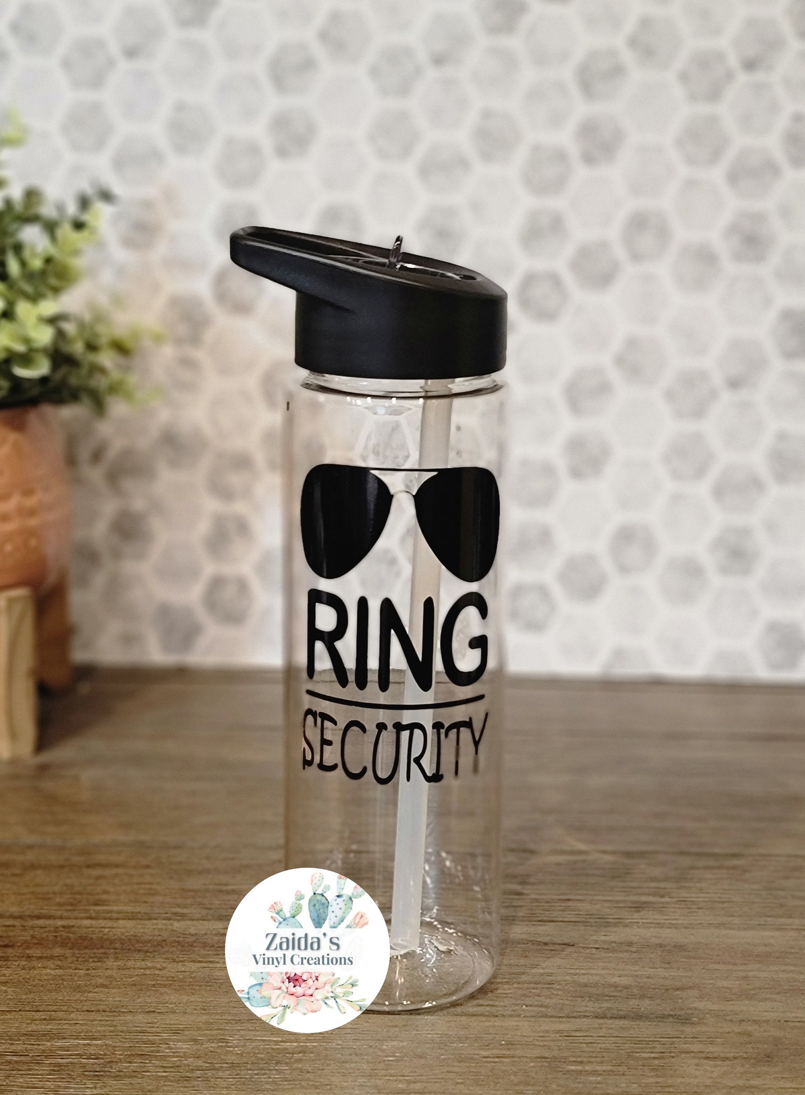RING SECURITY BEARER 10oz 24oz Water Bottle Cup Wedding - Etsy