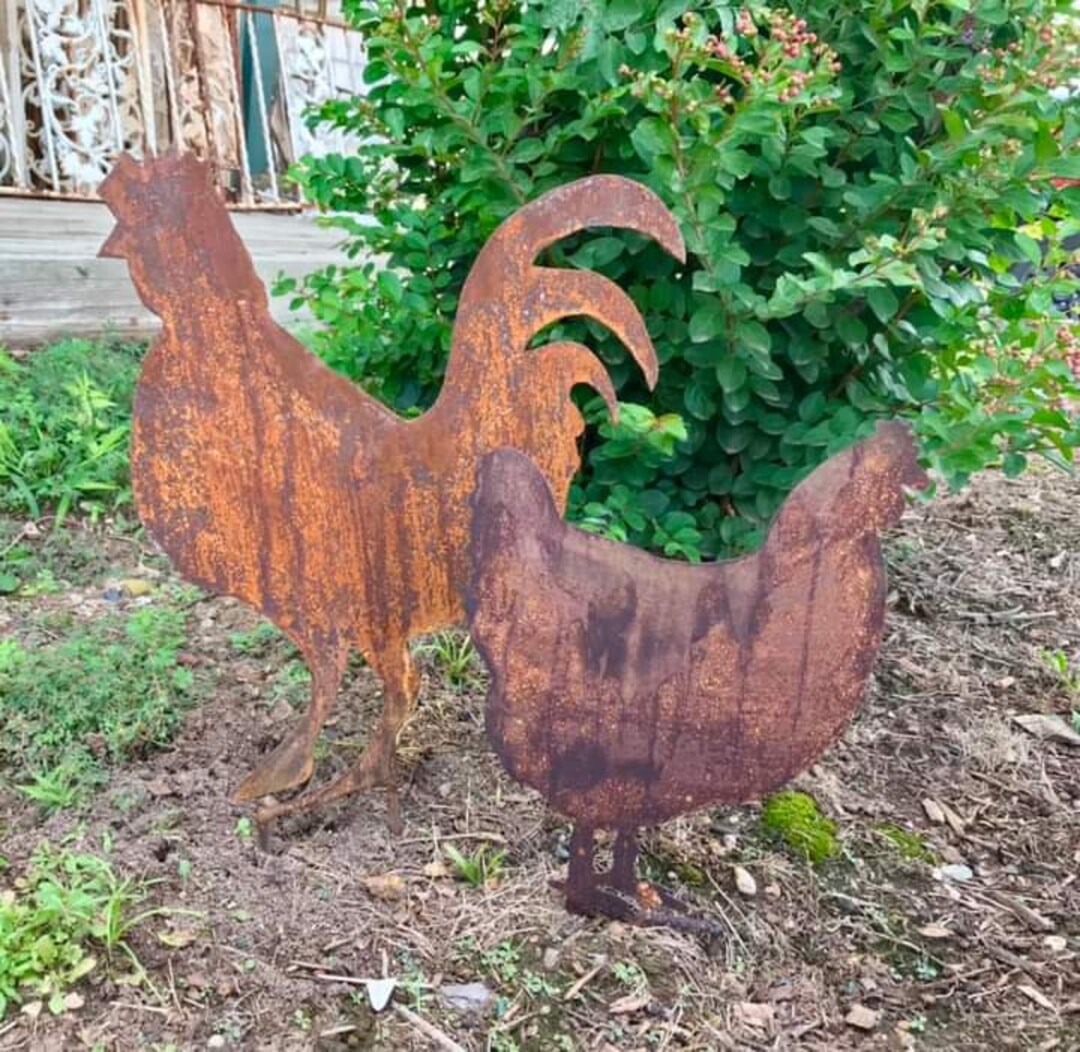Rusty Chickens - Etsy