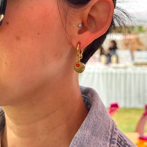 Olive Charm Hoop Earrings | Handmade Polymer Clay Jewelry ...