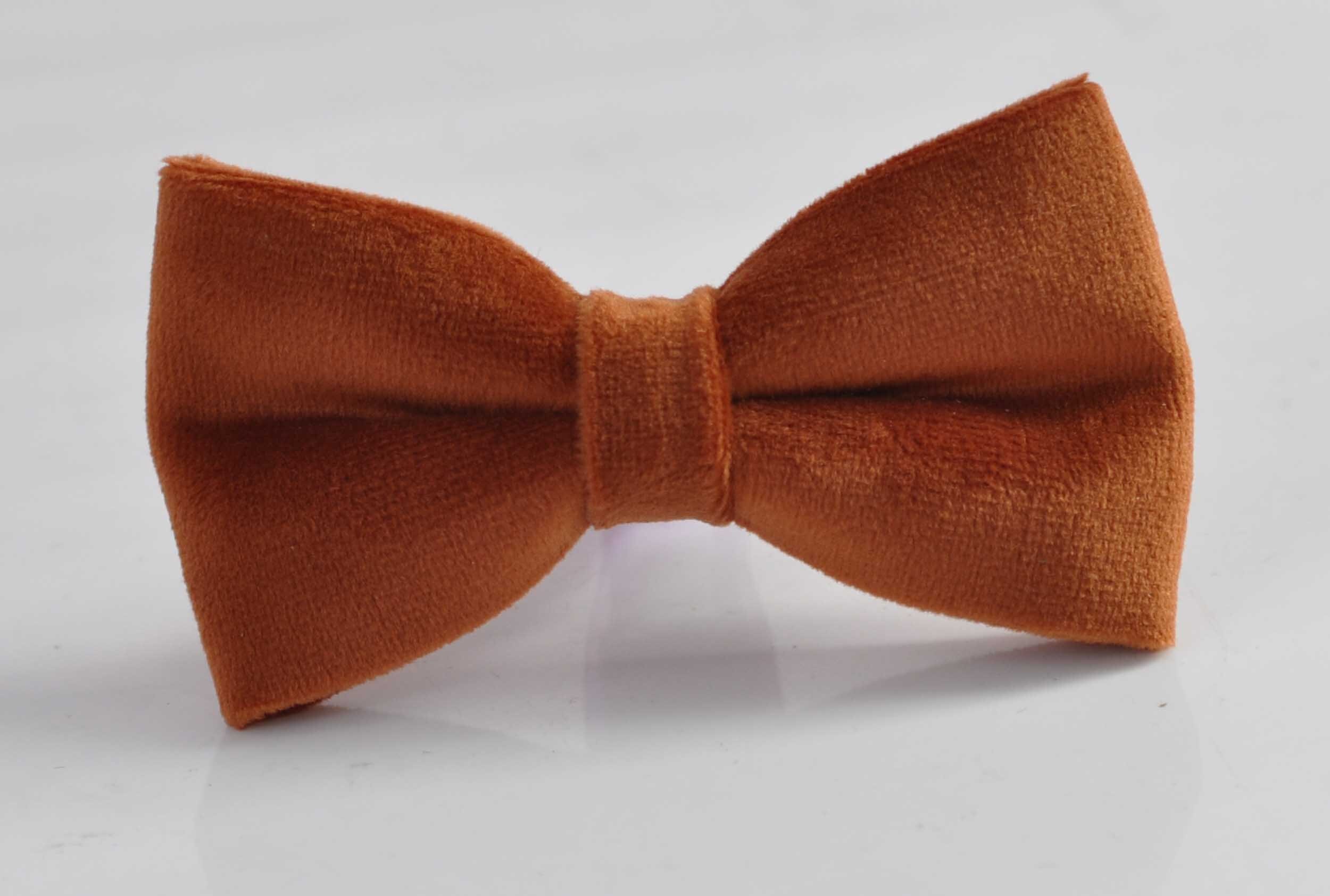 Rust Rusty Brown Butterscotch Velvet Pre Tied Bow Tie Bowtie | Etsy
