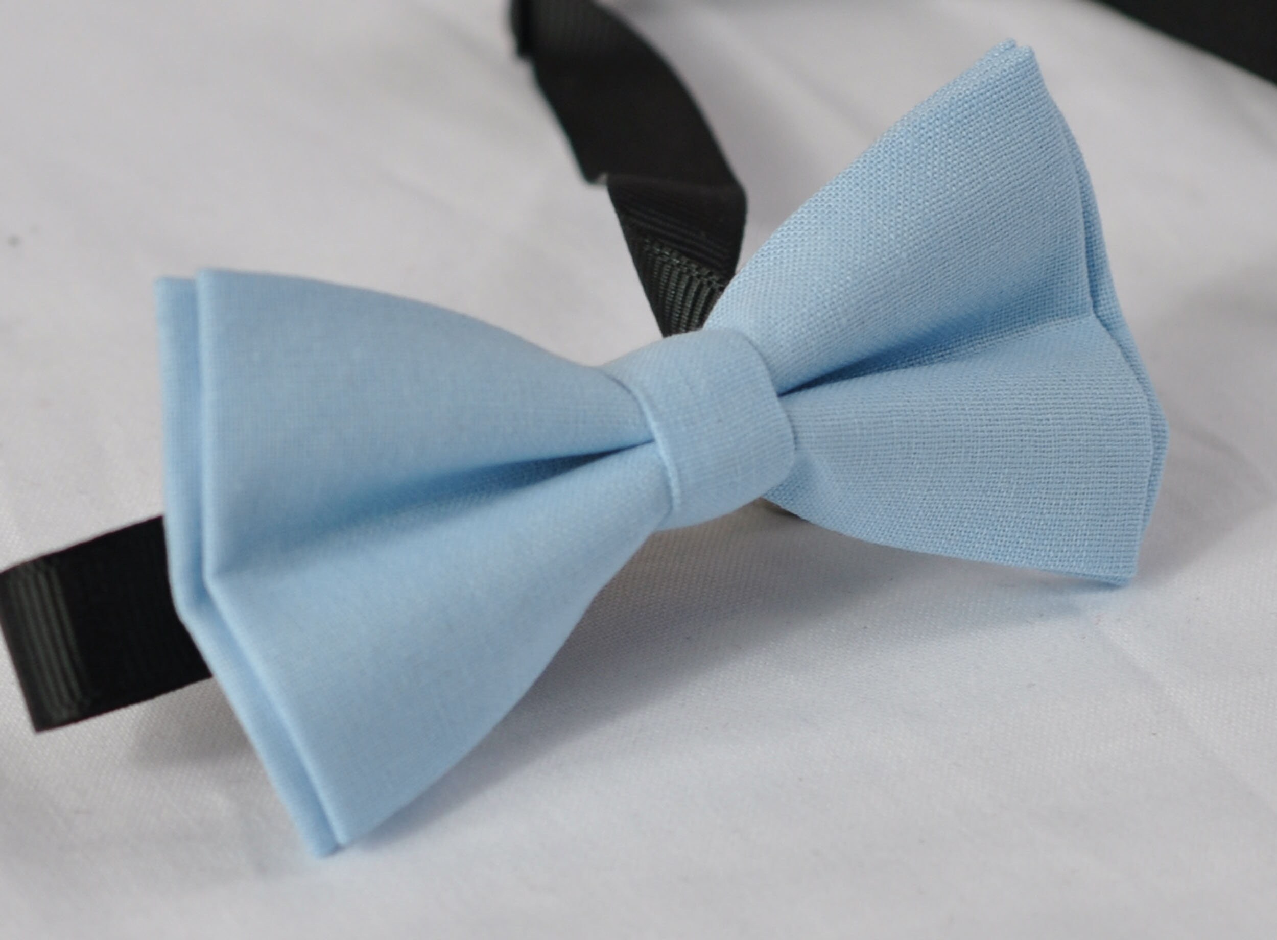 Boy Blue Pale Blue Light Blue Cotton Pretied Bow Tie Bowtie for Baby ...