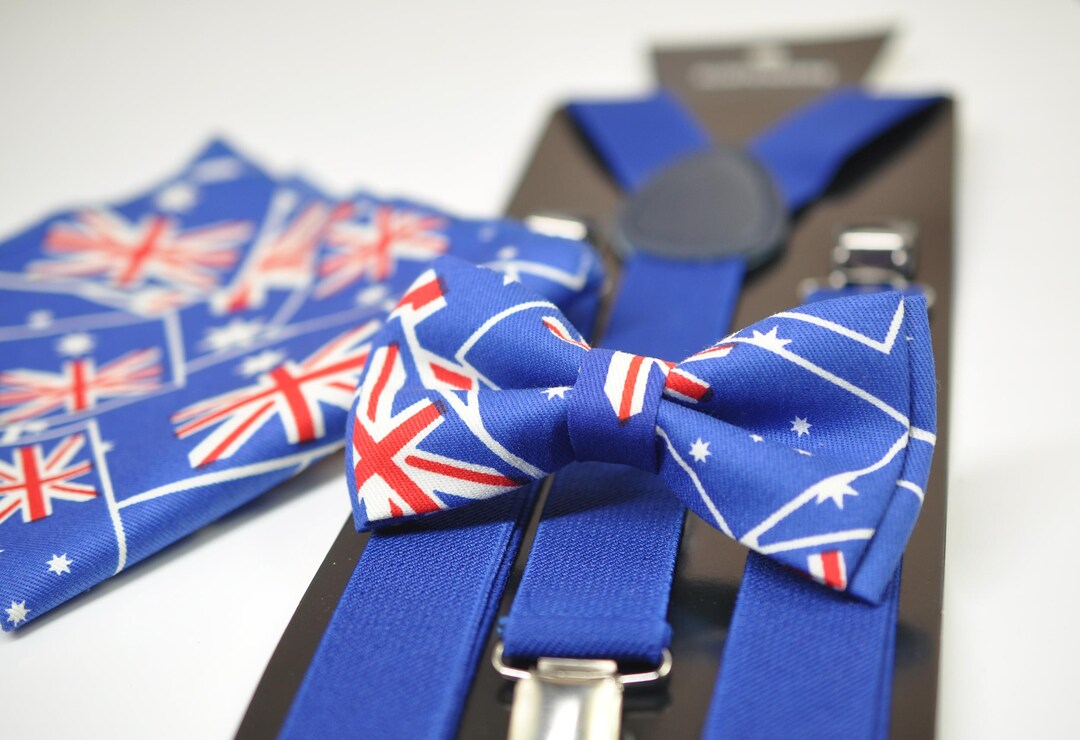 Australia National Flag Bow Tie + Matched Elastic Adjustable Braces ...