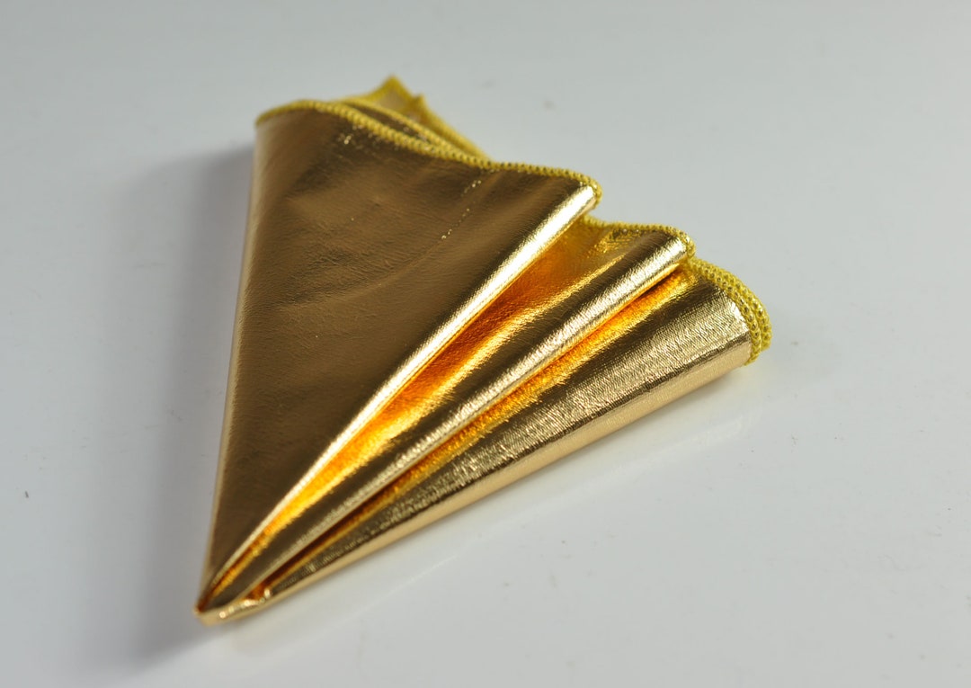 Men Men's Gold Shining Handmade Soft Faux Leather Leather Look Pocket ...