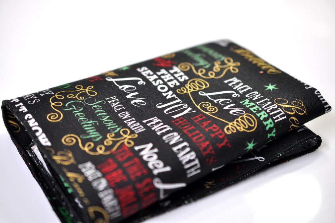 Black Holiday Festive Joy Words Print Christmas Pocket Squares Wedding ...