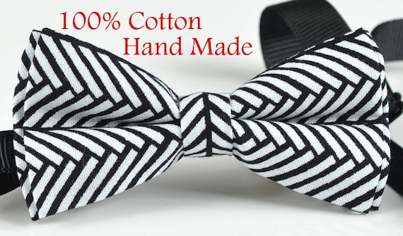 Men Women 100% Cotton Quality Black White Fishbone Stripes | Etsy