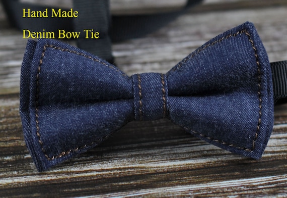 Denim Bow Tie Men Out Fot