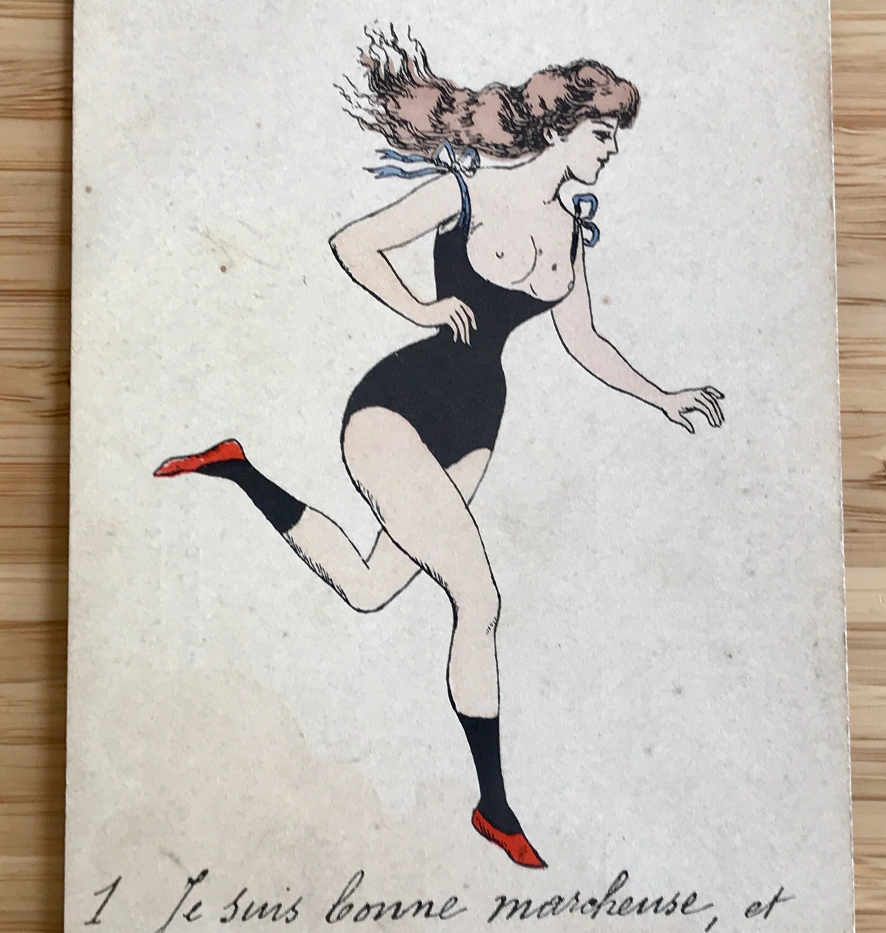 Vintage art postcard risque comic postcard french wonan lady | Etsy