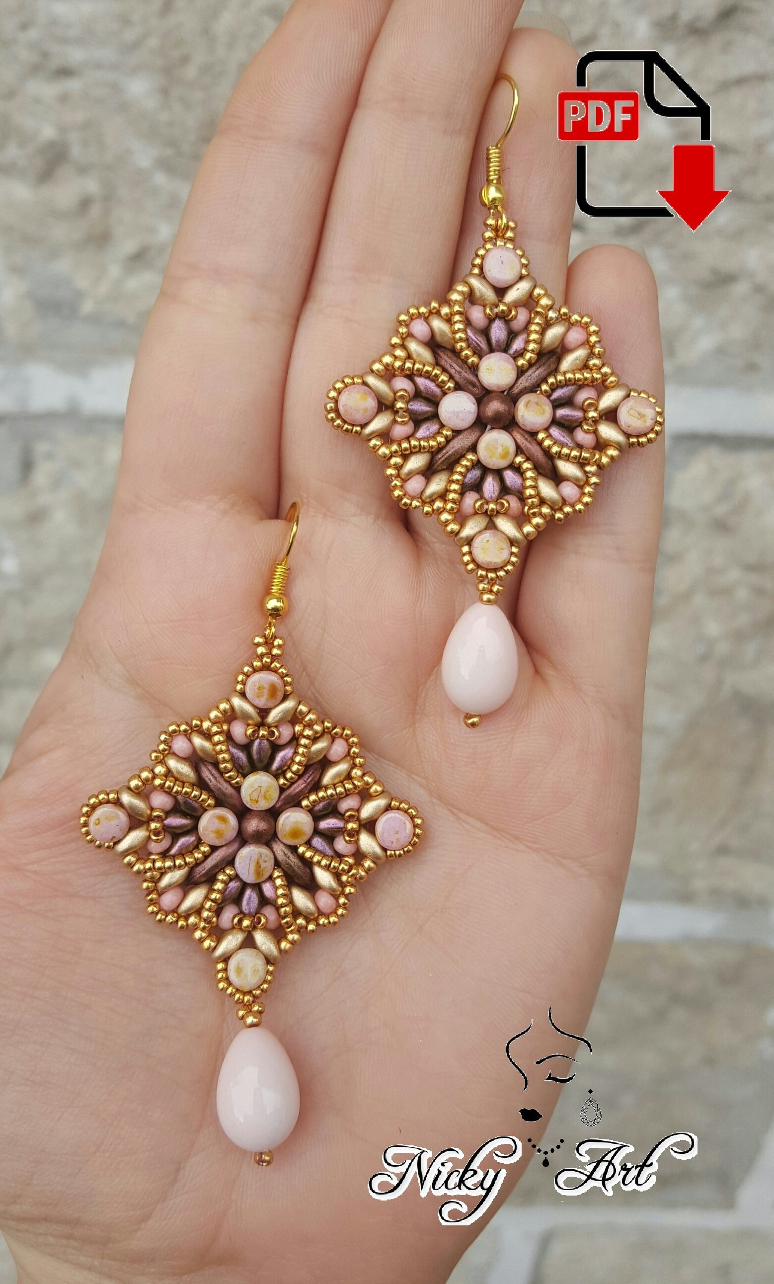 Earrings Rhombe Beading Pattern - Etsy