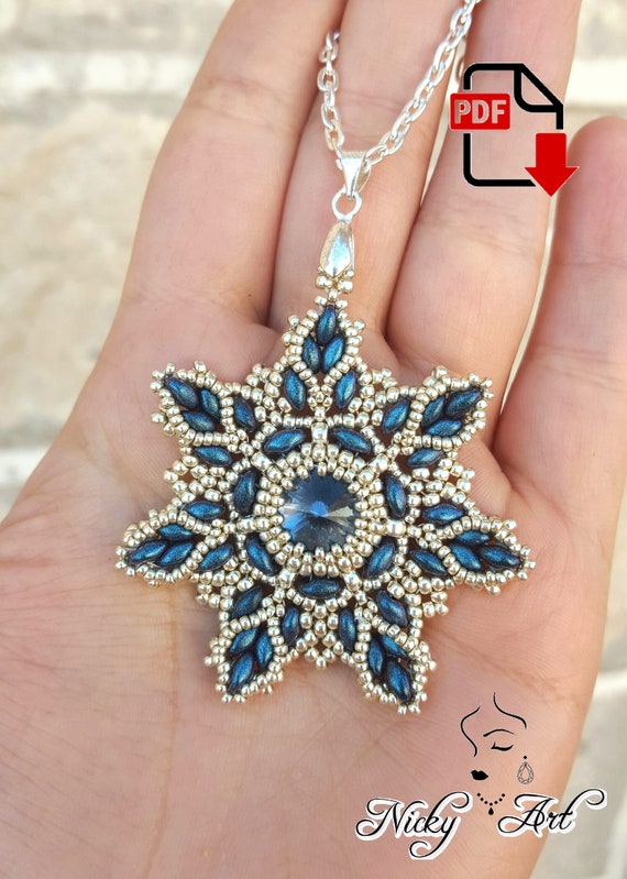 Snowflake Pendant Beading Pattern - Etsy