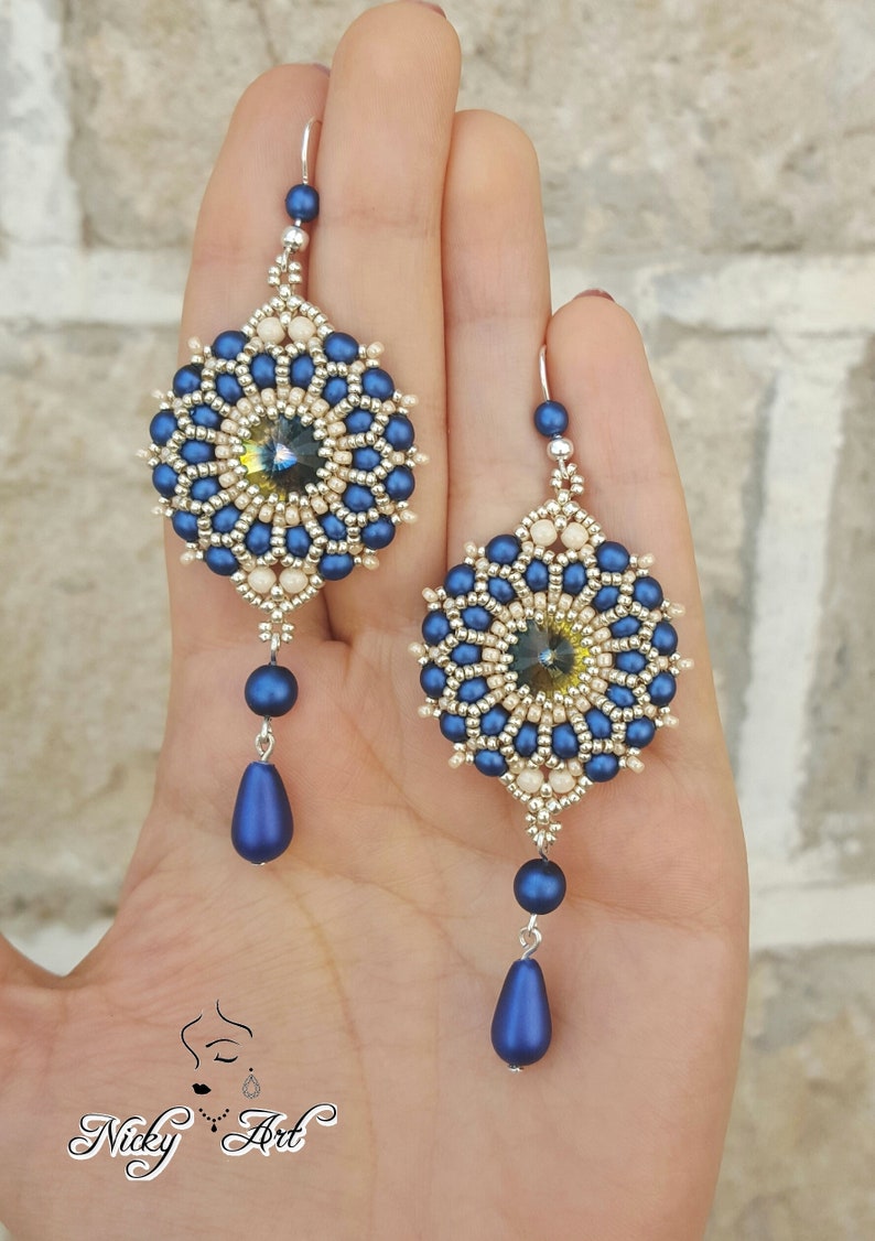 Earrings Elisabeth Beading Pattern | Etsy UK