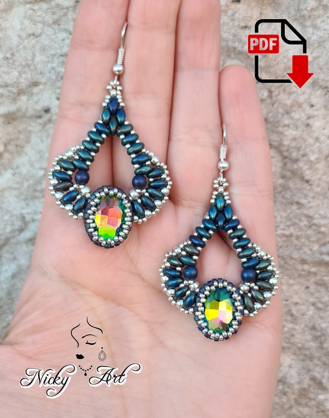 Earrings Dakota- Beading Pattern - Etsy