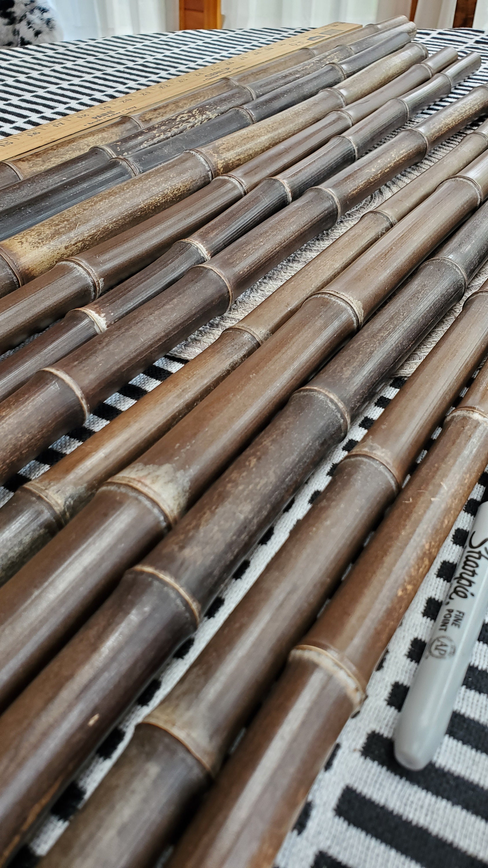 28.5 Linear Feet - Assorted Black Bamboo "knobbies" for Decor or Crafts ...
