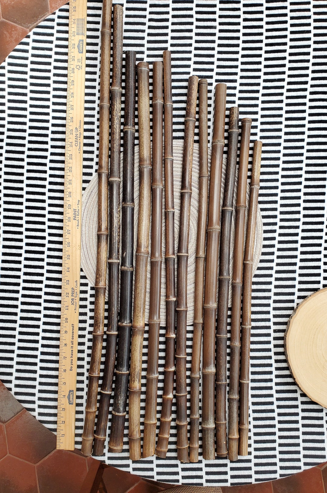 28.5 Linear Feet - Assorted Black Bamboo "knobbies" for Decor or Crafts ...