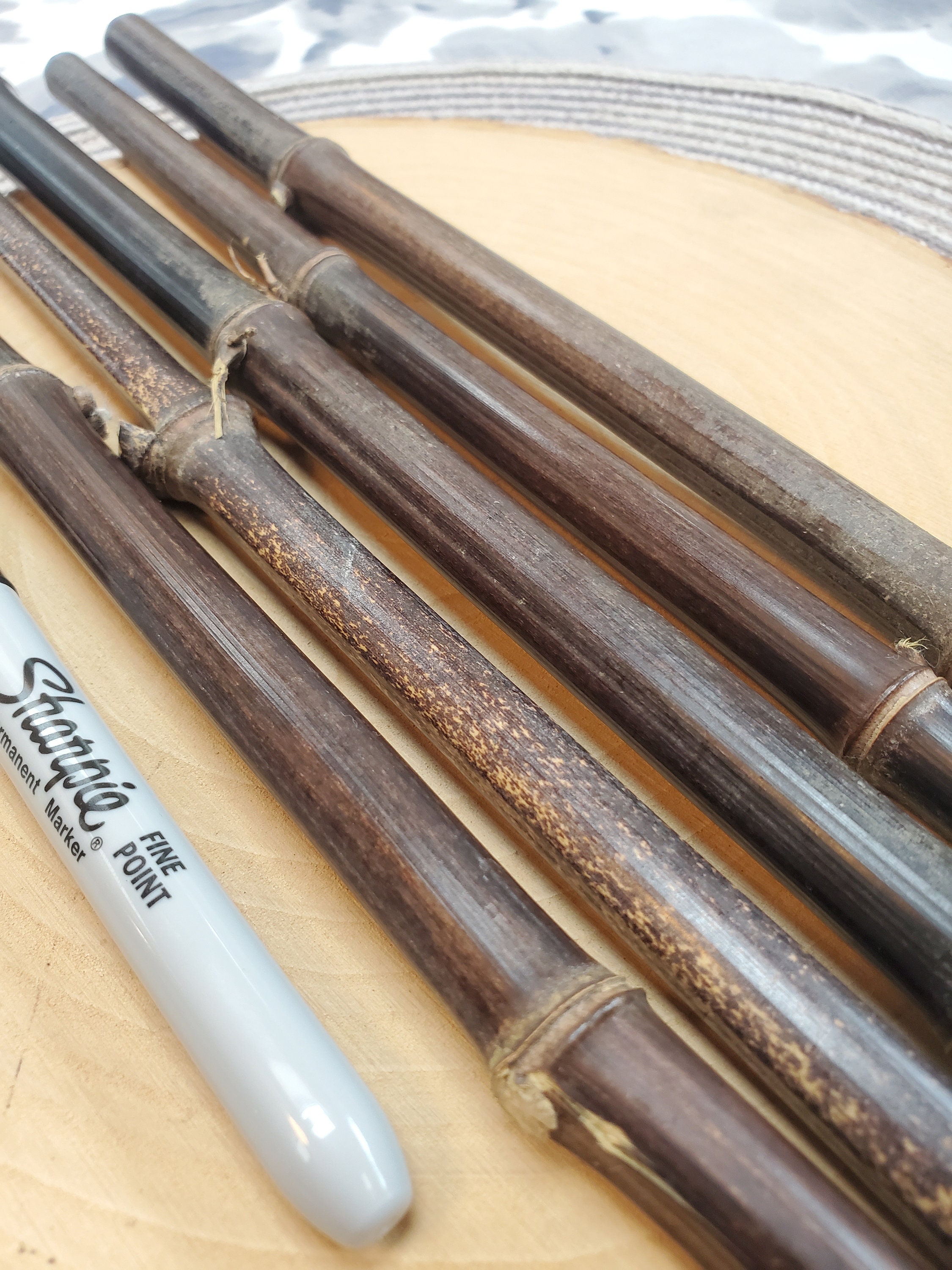 12 Black Bamboo sections with nodes, 1.0-1.2 cm diam, Qty: 5 - Etsy 日本