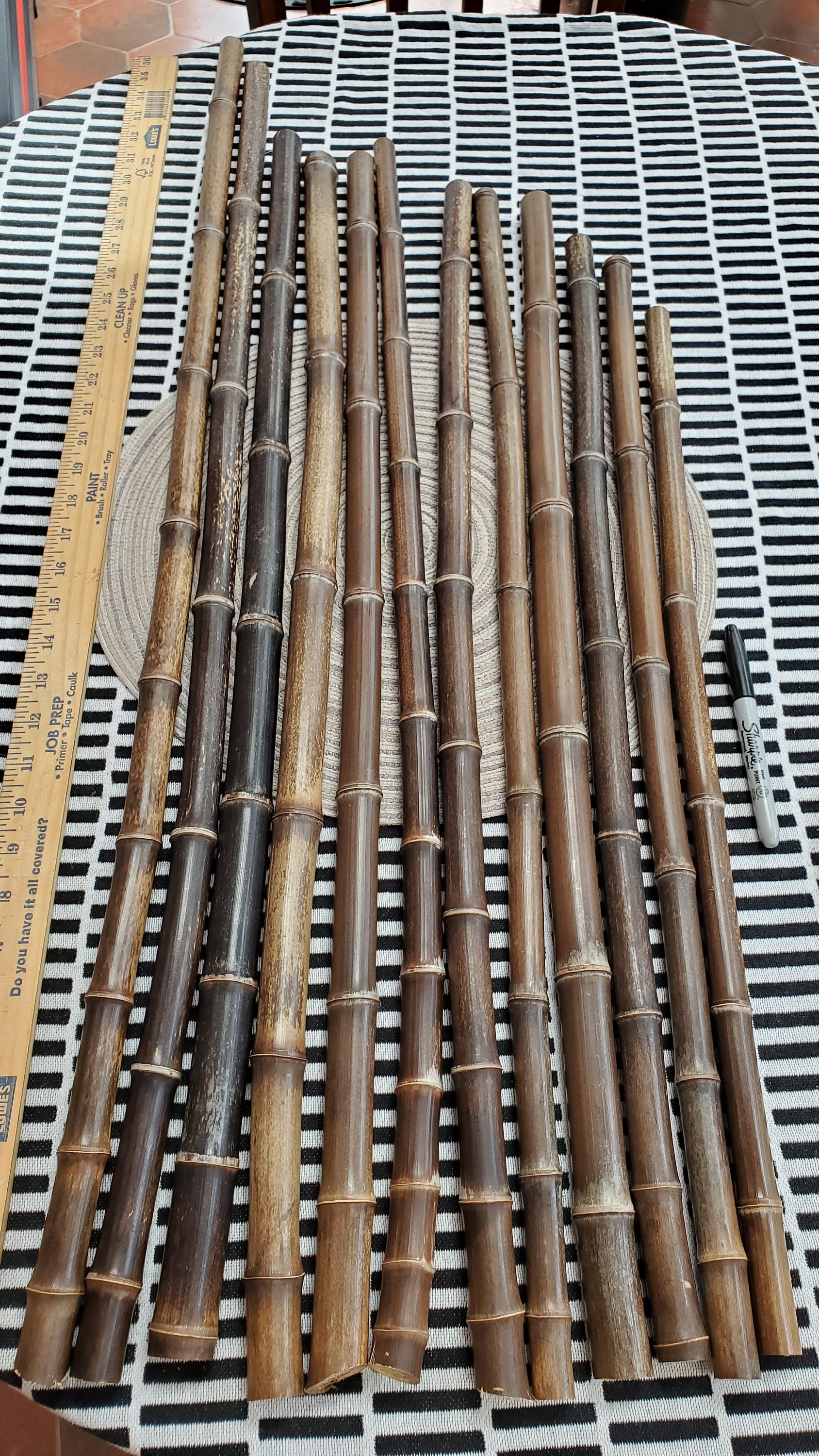 28.5 Linear Feet - Assorted Black Bamboo "knobbies" for Decor or Crafts ...