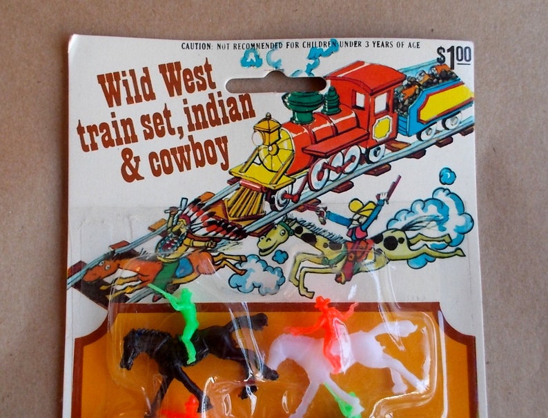 Vintage 1980's Wild West Train Set Cowboys and Indians | Etsy
