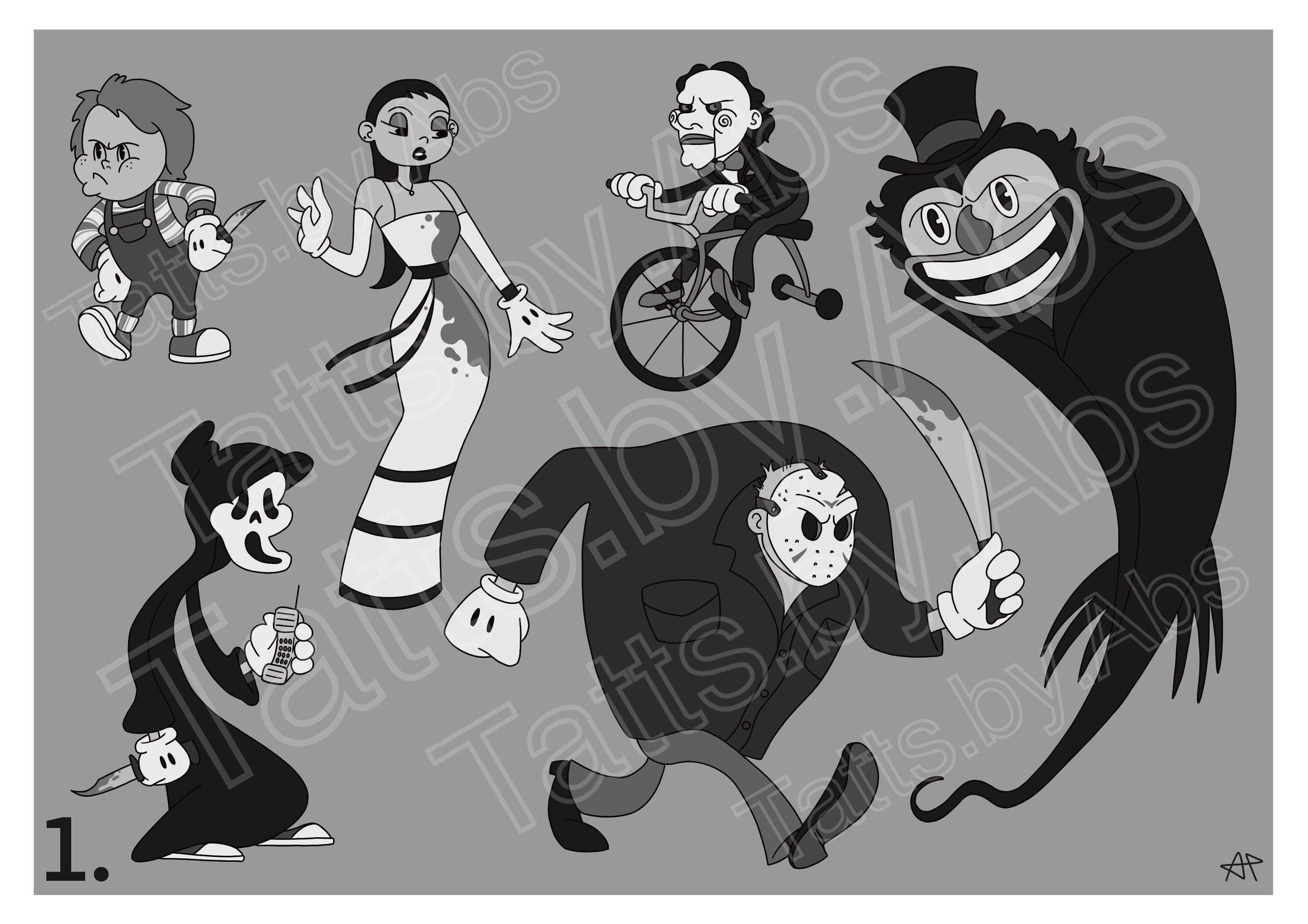 Rubber Hose Horror Characters Etsy
