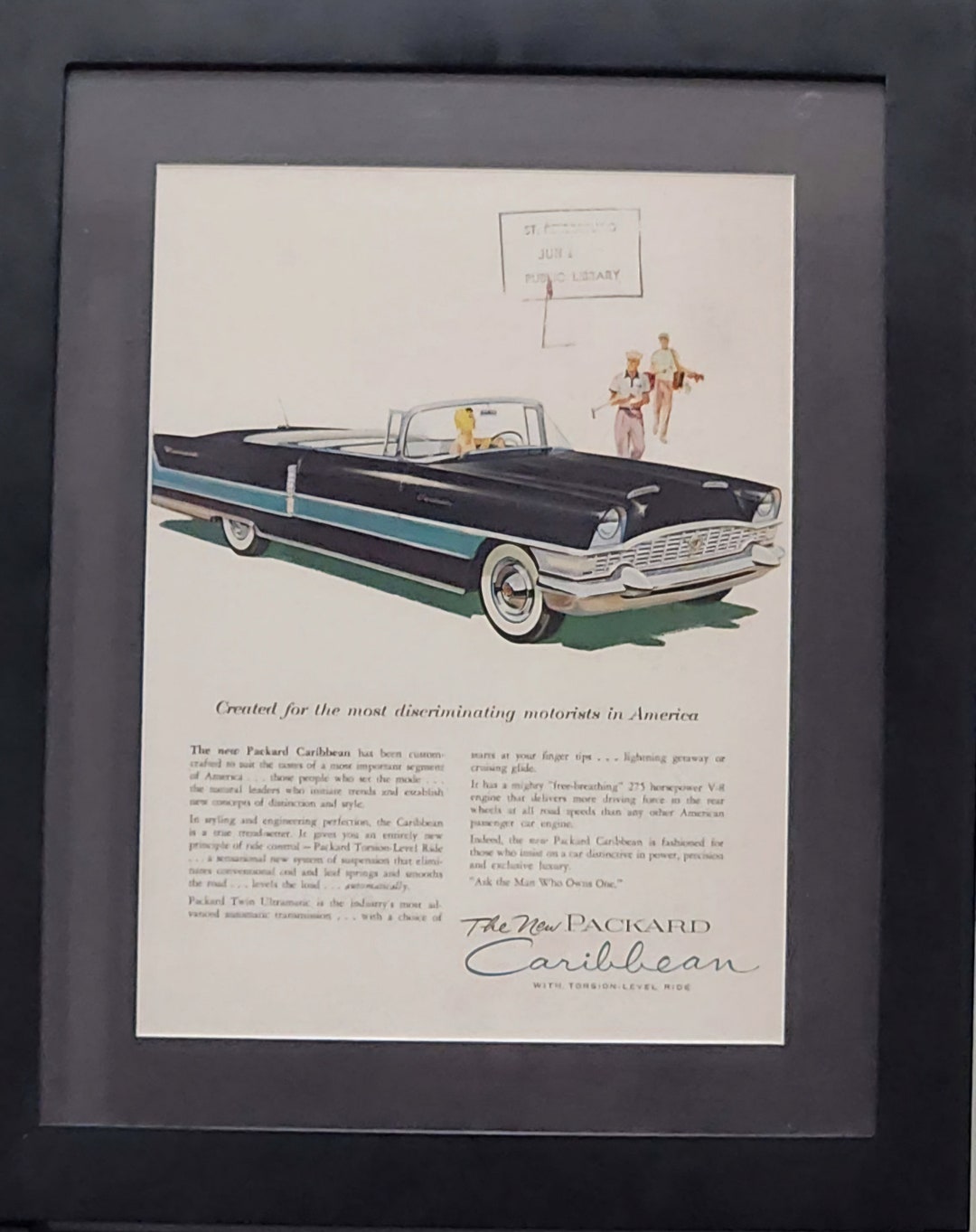 Vintage Illustrated Ad, Packard Caribbean, Vintage Vogue 1955 ...
