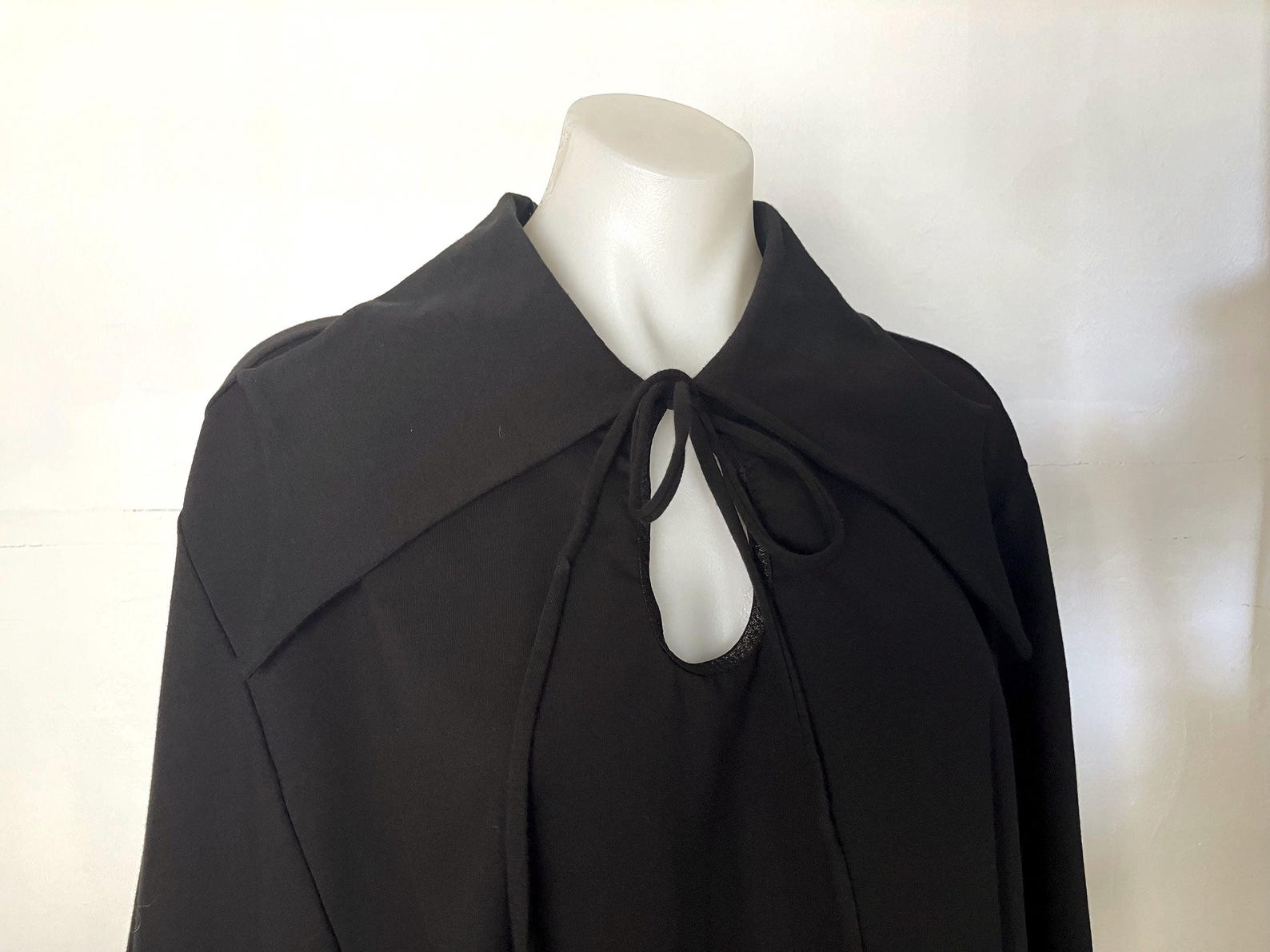 BAT CLOAK, Oversized Cotton Knit Bat Poncho, Black Gothic Cape, Vampire ...