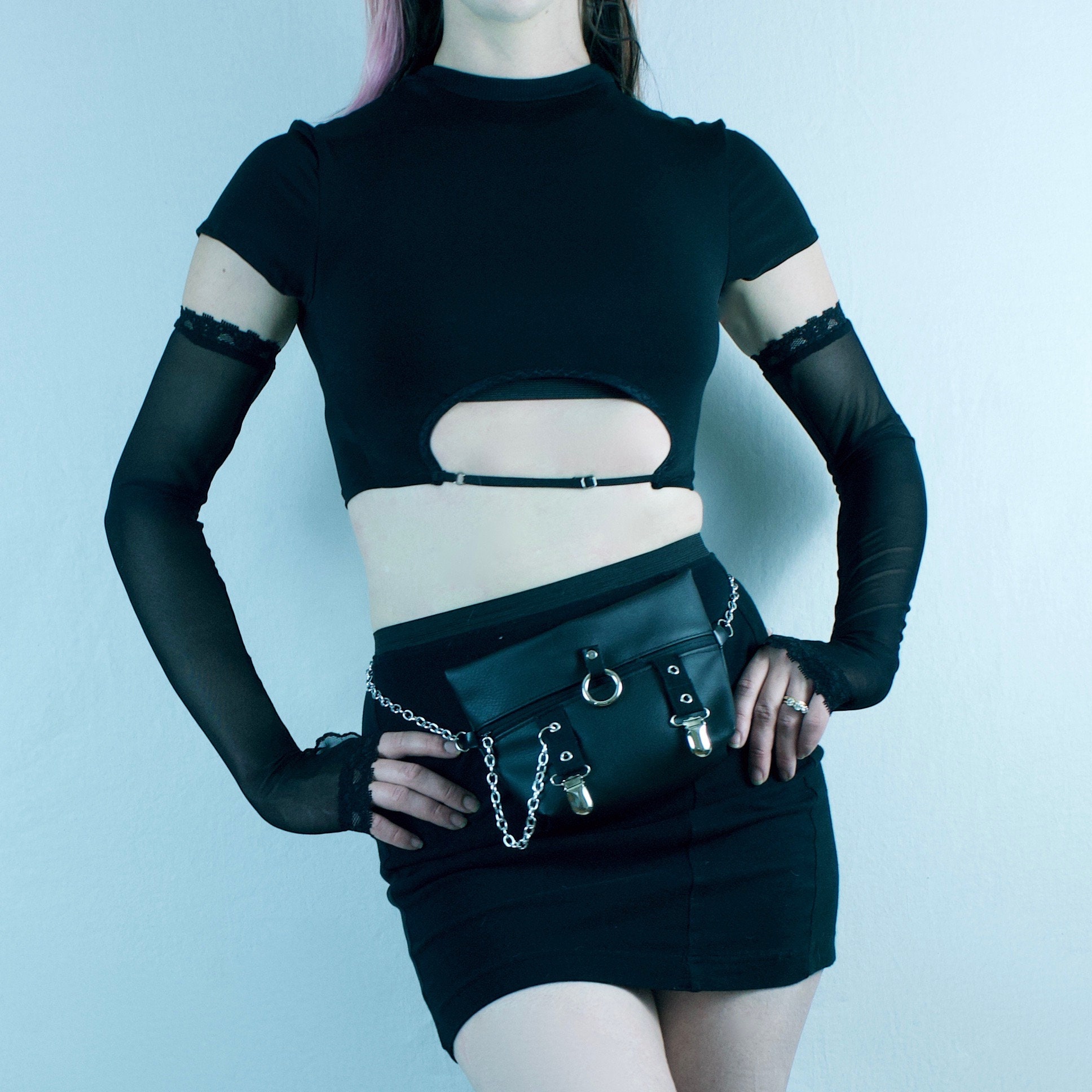 Keyhole Top Black Crop Top Short Sleeve Knit Shirt Nu | Etsy