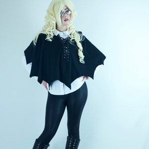 BAT PONCHO, Bat Wing Top, Black Cover Up, Bat Costume, Vampire, Black ...