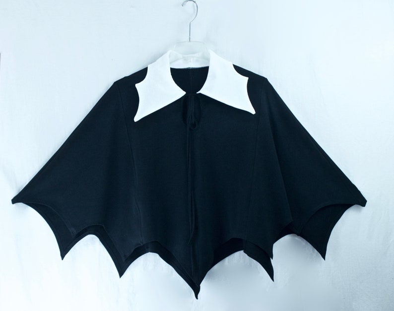BAT CLOAK, Oversized Cotton Knit Bat Poncho, Black Gothic Cape, Vampire ...