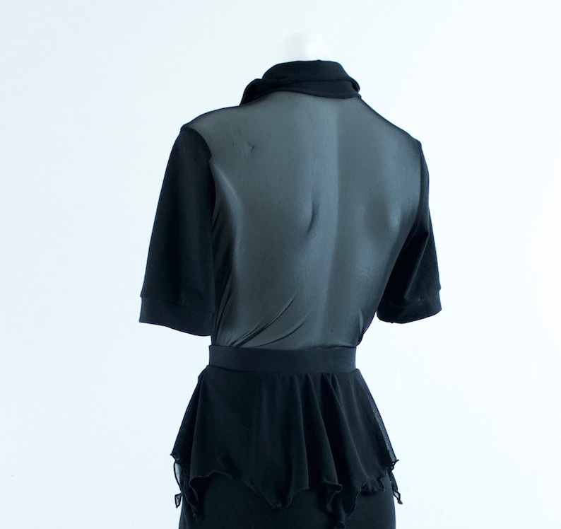 BAT COLLAR MESH Top, Vampire, Bat Wing Top, Black Crop Top, Bat Costume ...