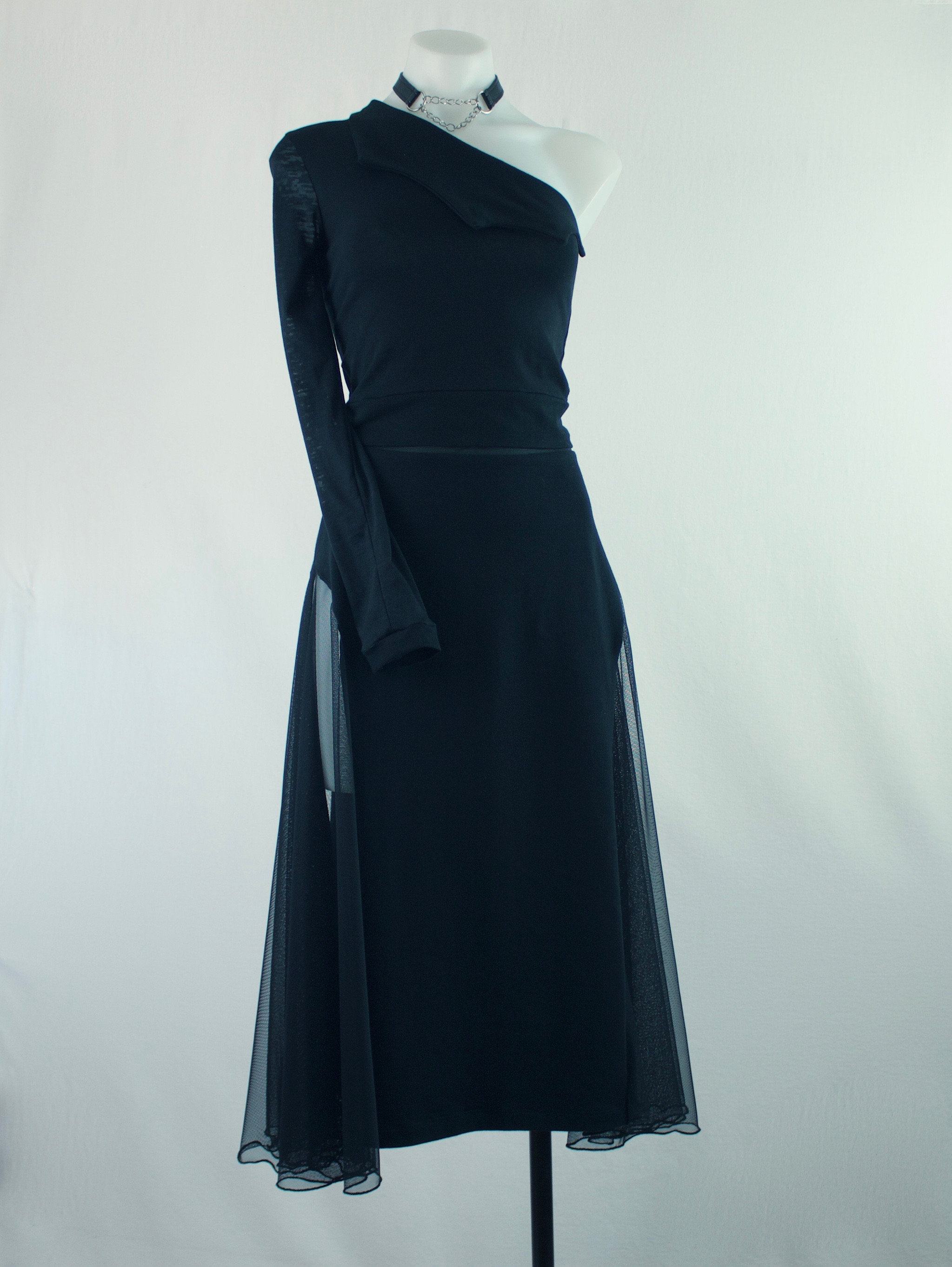 Gothic Maxi Skirt, Long Paneled Mesh Skirt, Witch Clothing, Black Sheer ...