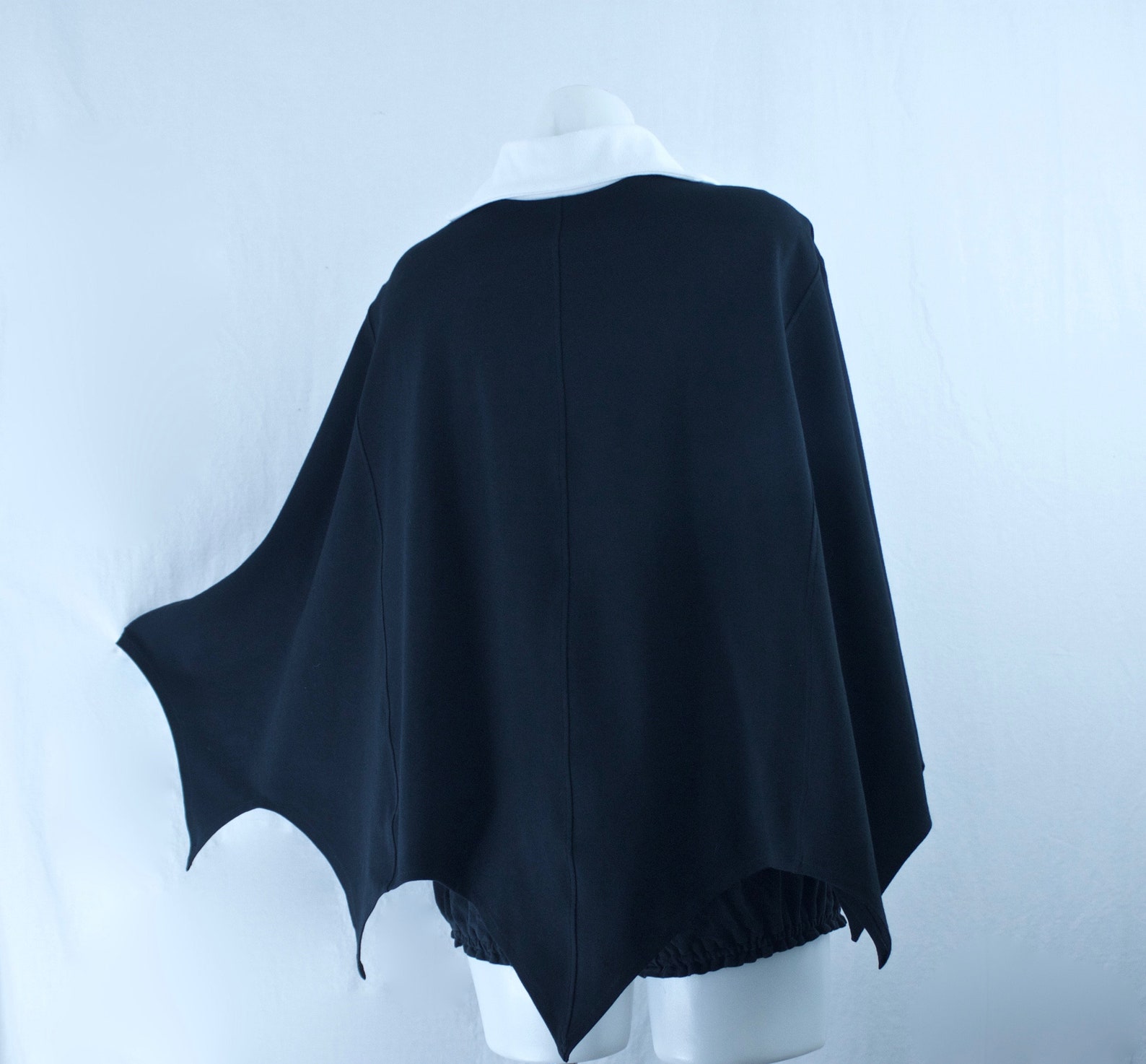 BAT CLOAK, Oversized Cotton Knit Bat Poncho, Black Gothic Cape, Vampire ...