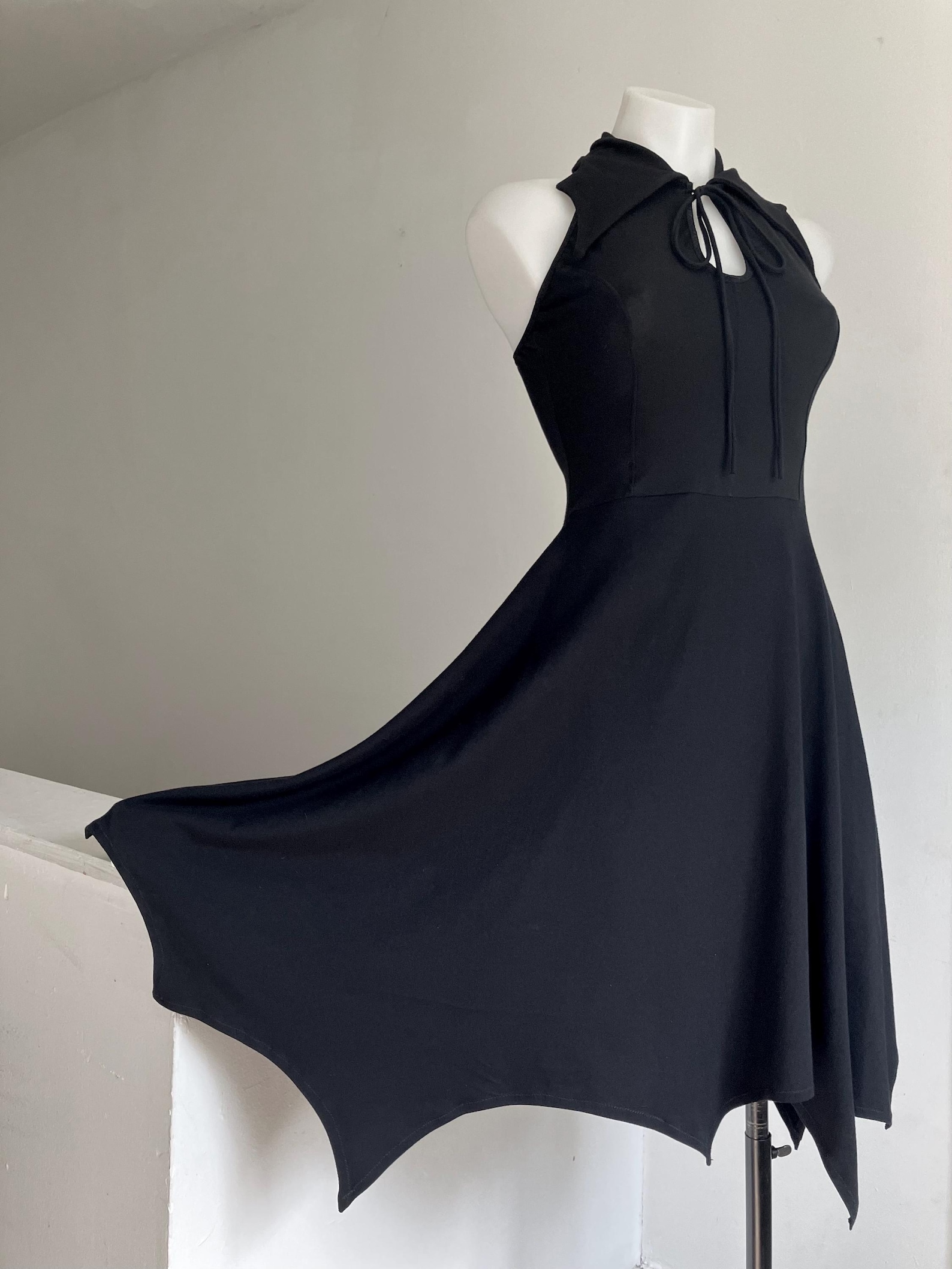 GOTH SUNDRESS, SUMMER Goth Outfit, Bat Wing Dress, Halter Tank Dress ...