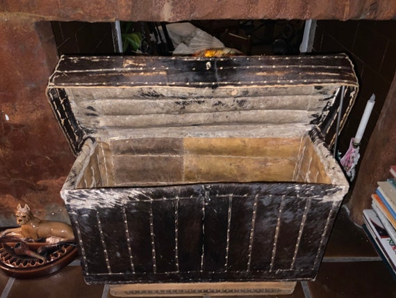 Beautiful Vintage Handmade Cowhide Trunk - Gem