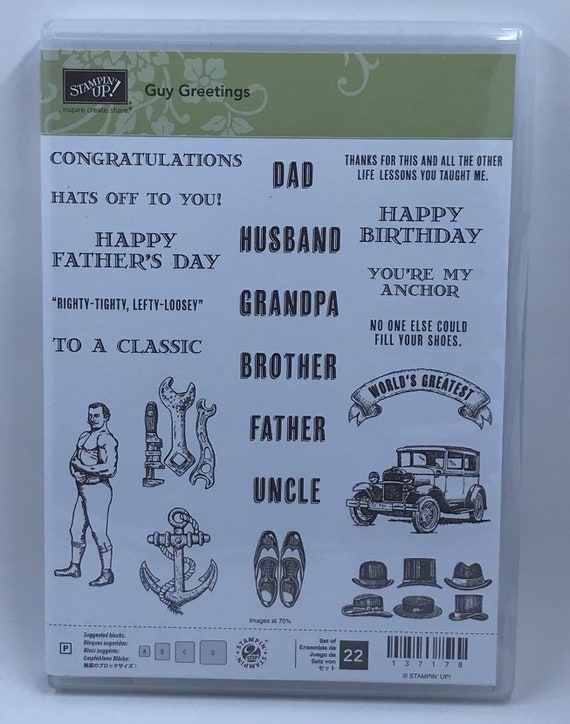 Stampin Up Clear Mount Stamp GUY GREETINGS | Etsy