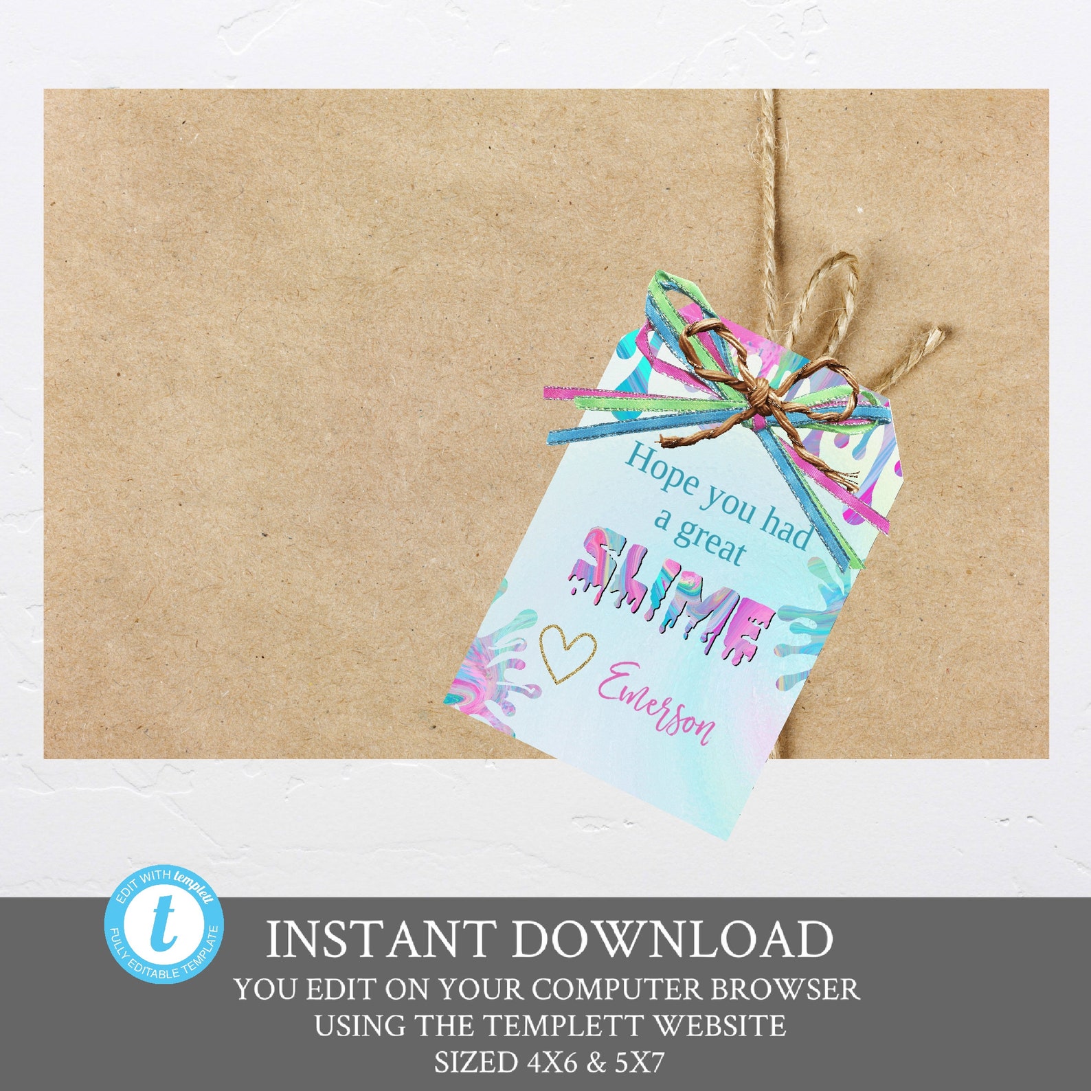 Slime Thank You Favor Tag, Slime Tag- Slime Theme Party, Slime ...