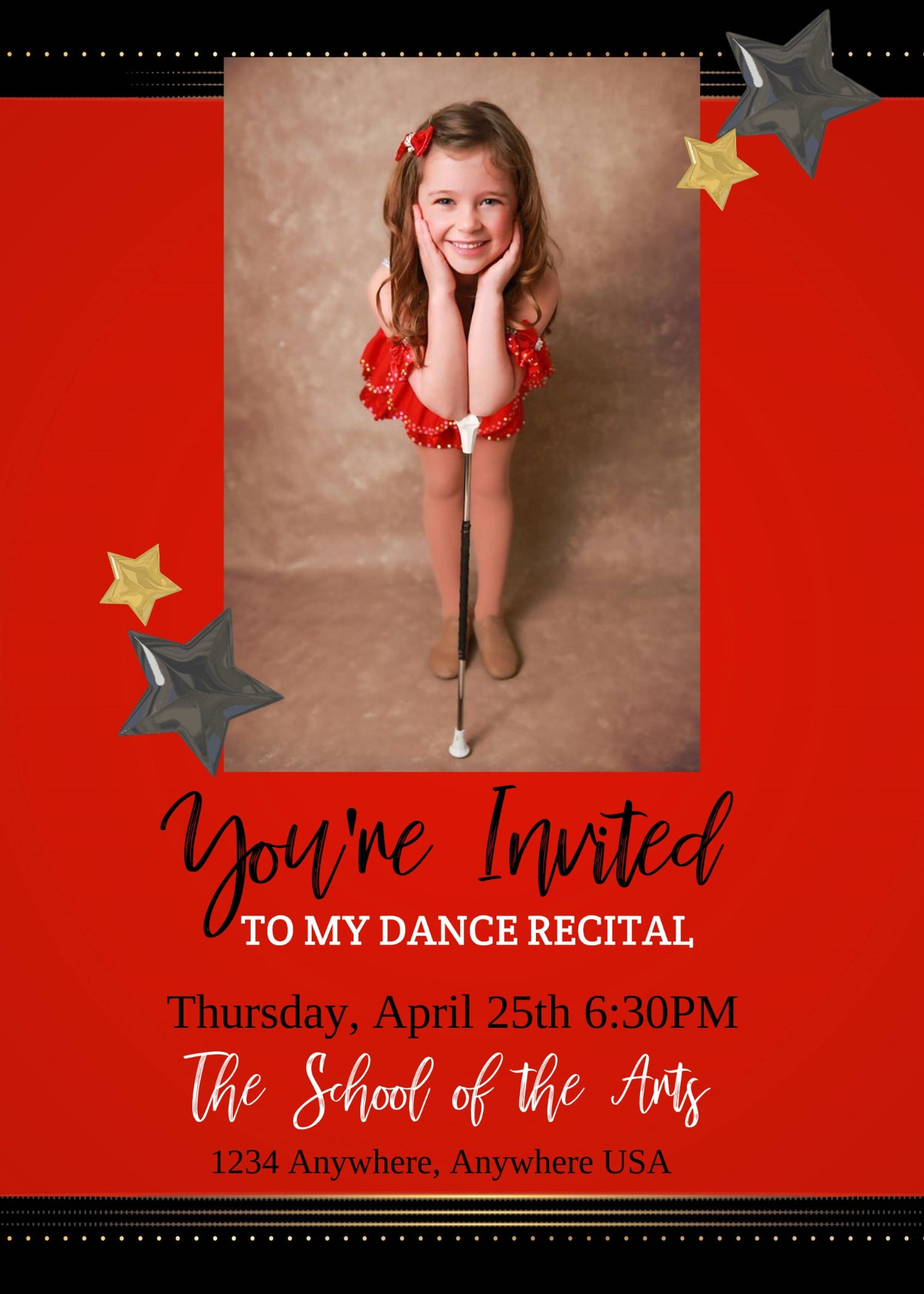 Dance Recital Invitation Recital Invite High School Pageant - Etsy