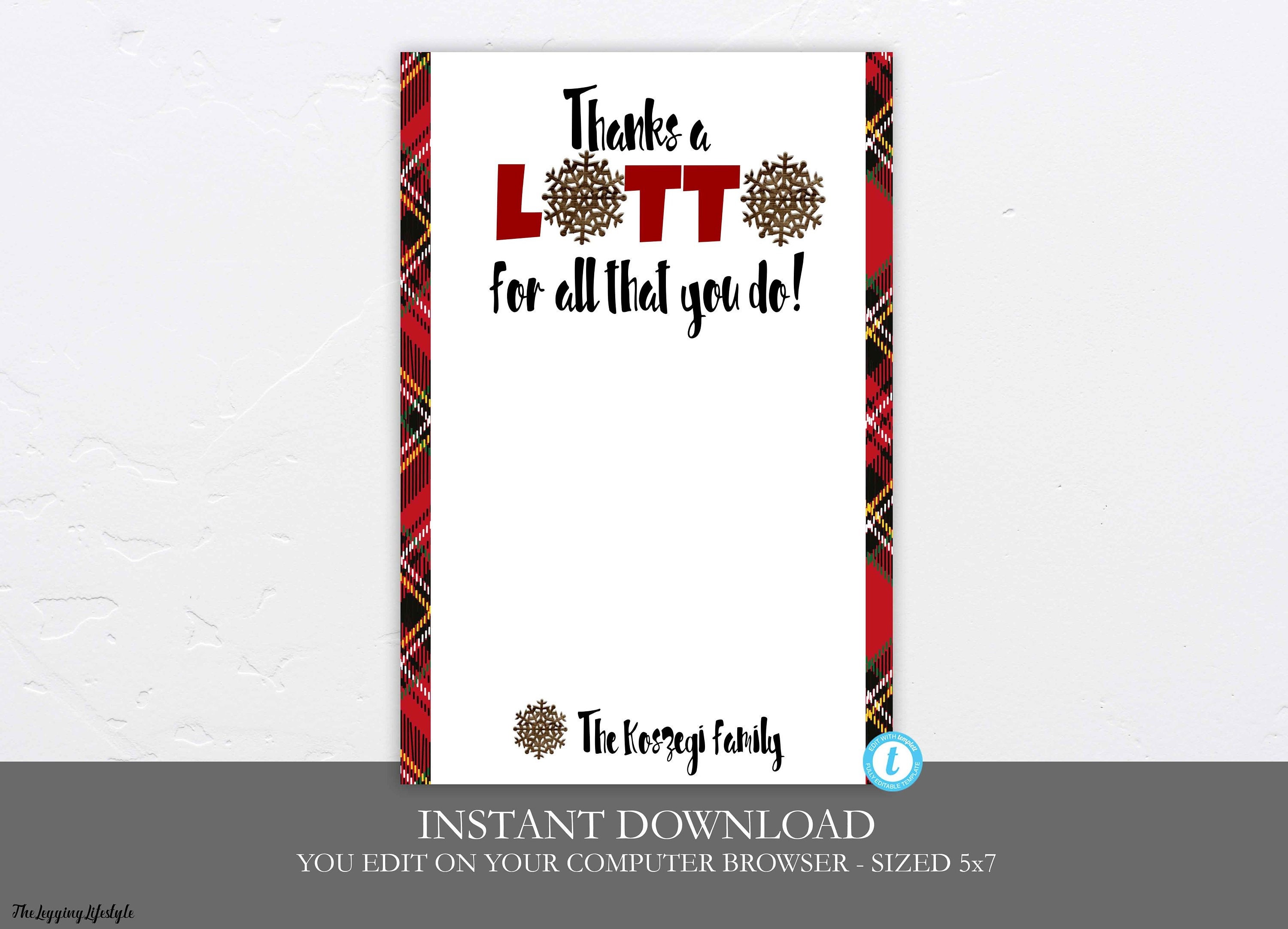 Thanks A LOTTO for All That You Do Gift Card Holder - Etsy UK