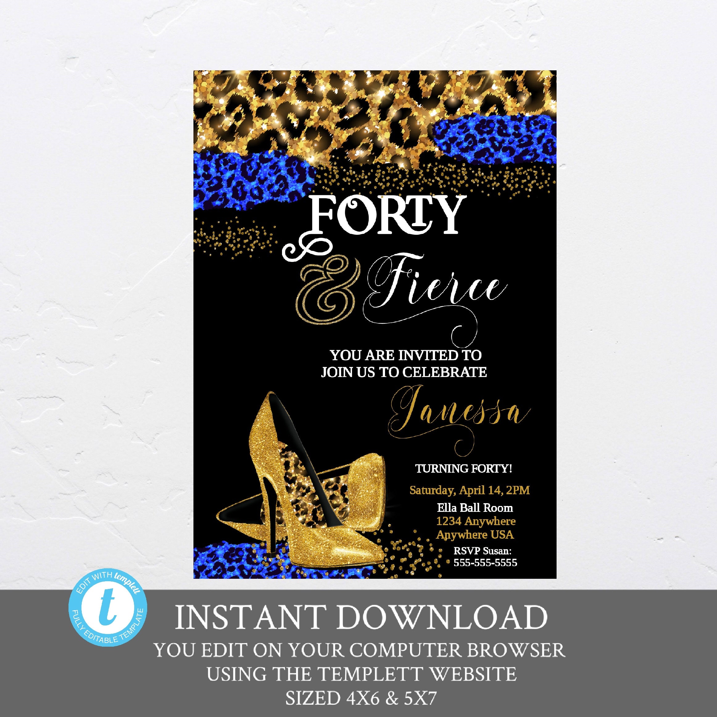 Forty and Fierce Birthday Party Welcome Sign and Invitation - Etsy