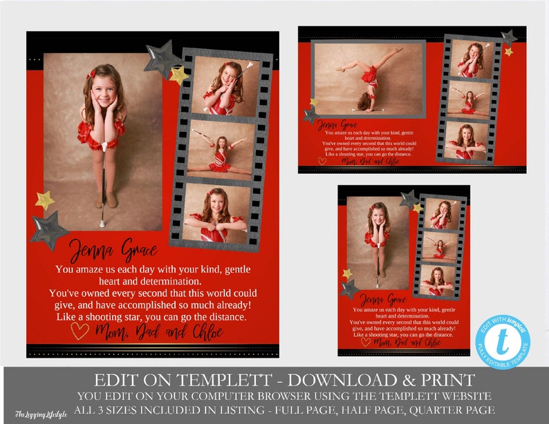 Dance Recital Program Ad Yearbook Ad High School Senior Page Etsy