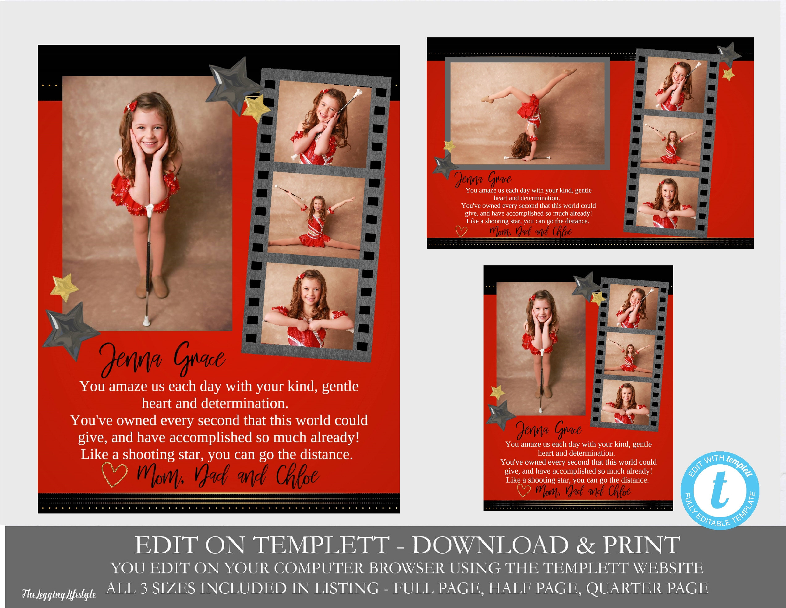 Dance Recital Program Ad, Yearbook Ad High School Senior Page, Middle ...