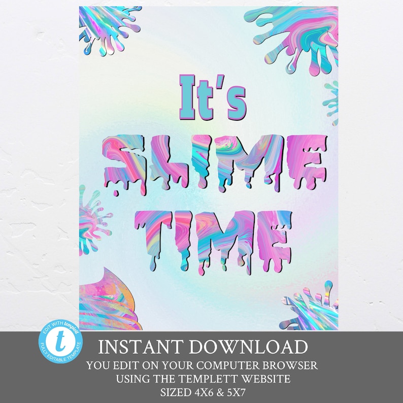 Slime Time Party Sign Slime Birthday Sign Slime Theme Party - Etsy
