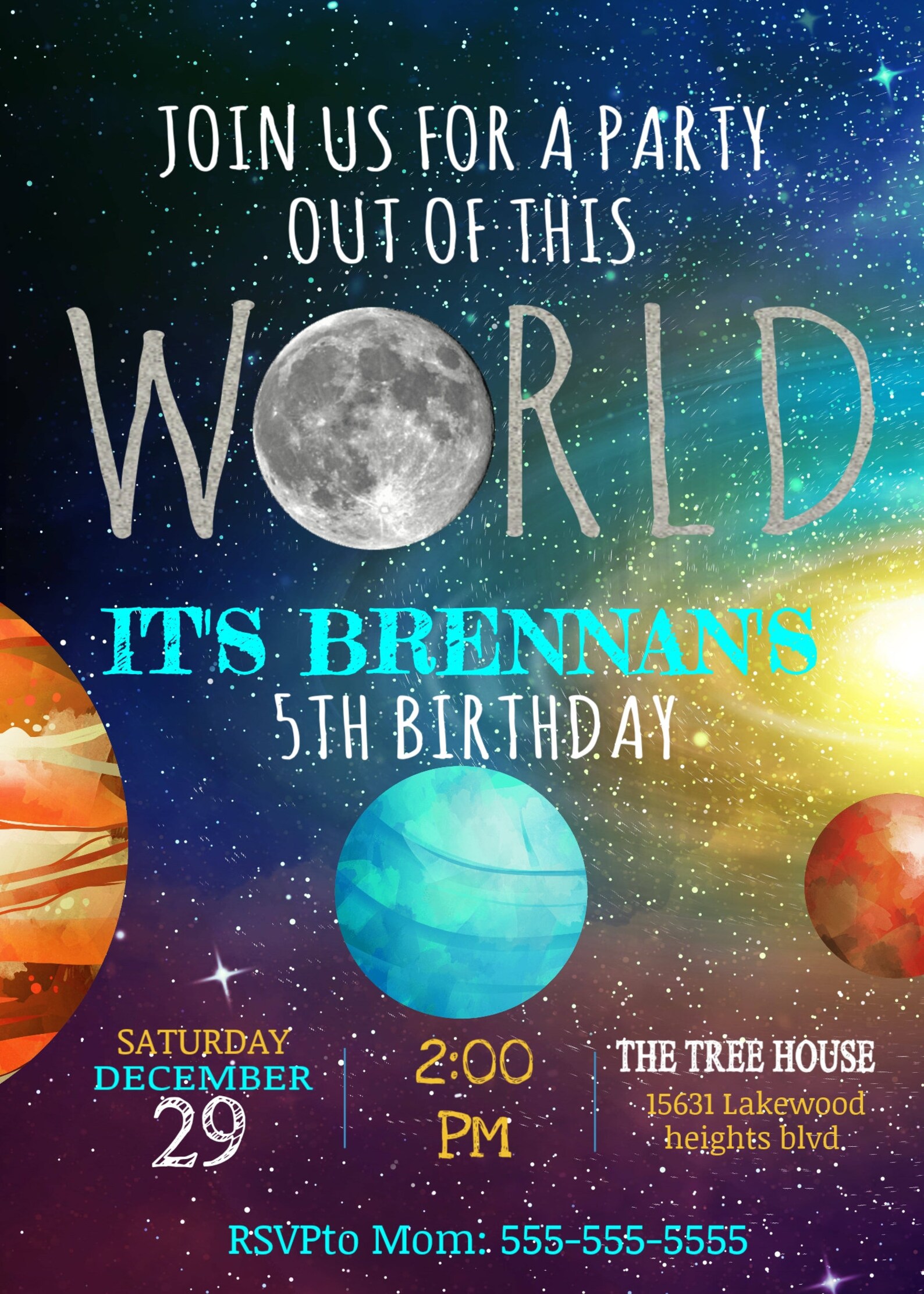 Galaxy Boys Invitation, Outer Space Birthday Invite, Galaxy Birthday ...