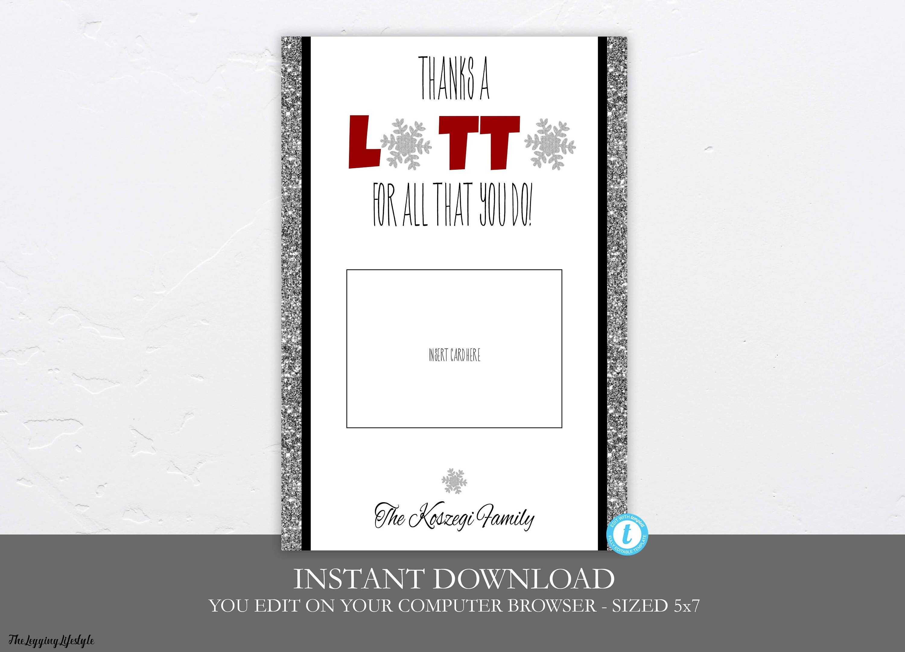 Thanks A LOTTO for All that you Do Gift Card Holder | Etsy