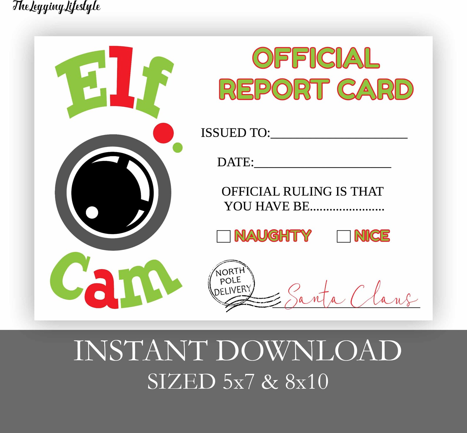 Elf Report Card Offical Naughty or Nice Report Card Elf - Etsy