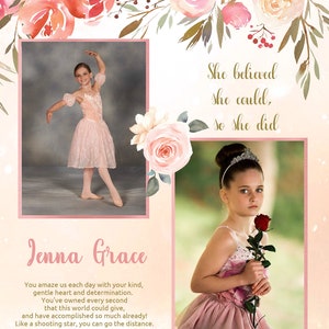 Dance Recital Program Ad, Yearbook Ad High School Senior Page, Middle ...