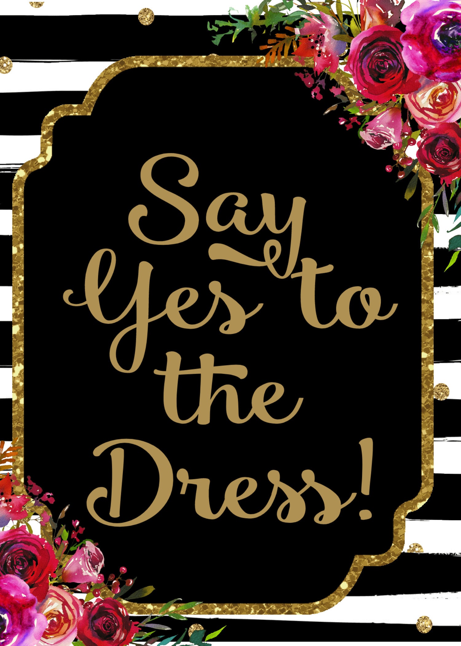 Say yes to the dress signs I said yes to the dress paddles | Etsy