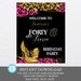Forty and Fierce Birthday Party Welcome Sign, Leopard Print Elegant ...
