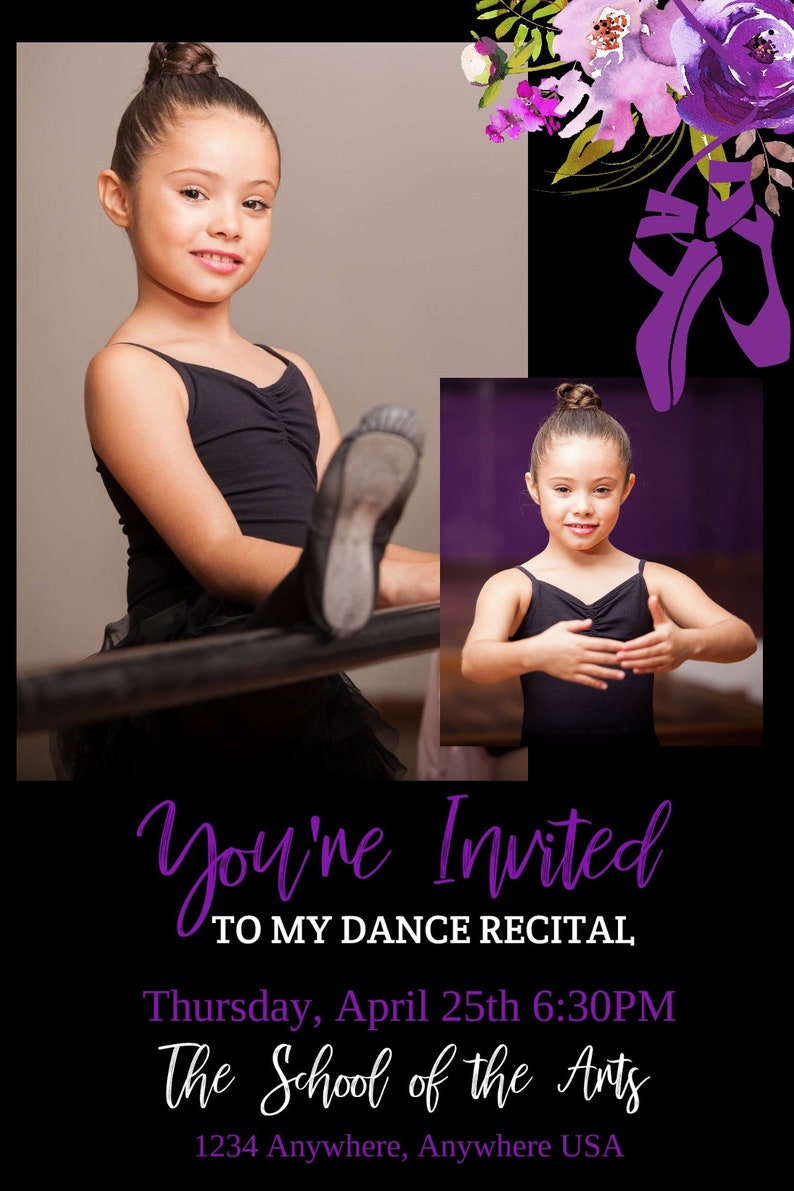 Dance Recital Invitation Recital Invite High School Pageant - Etsy