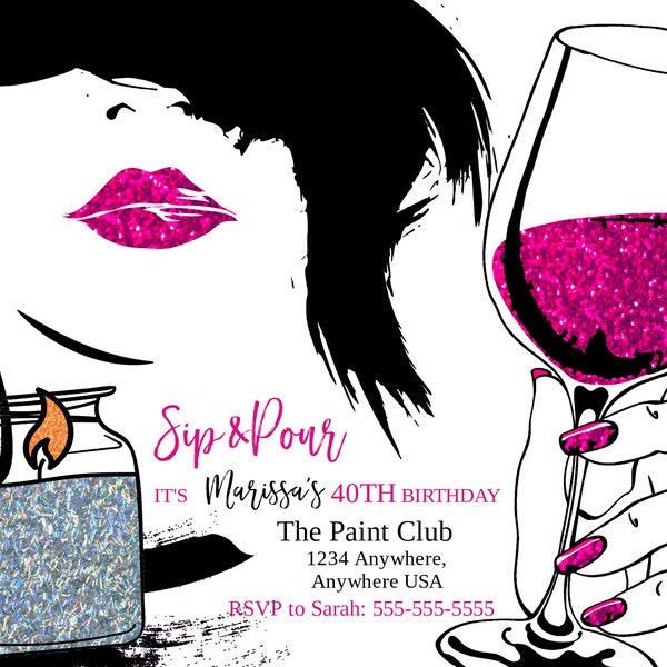 Pour and Sip Invitation - Etsy